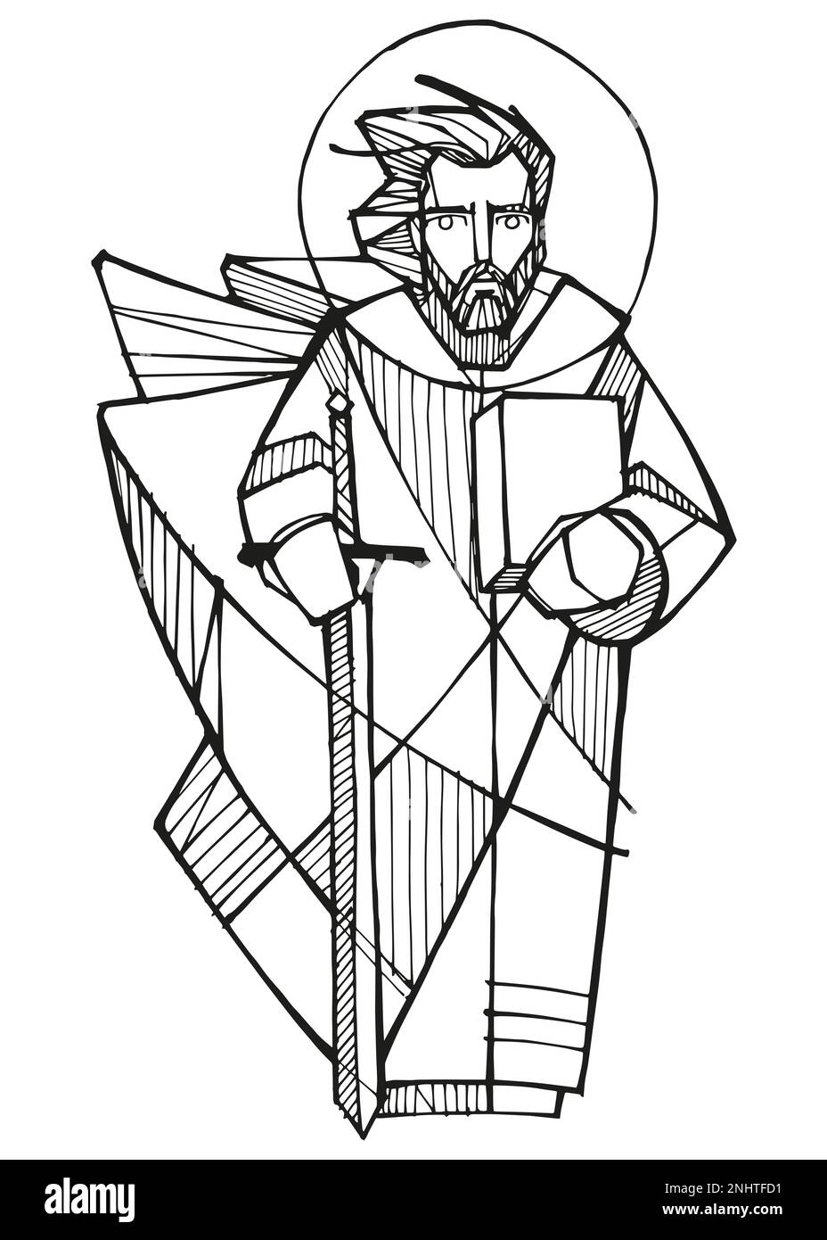 Hand drawn vector illustration or drawing of Saint Paul Stock Photo - Alamy