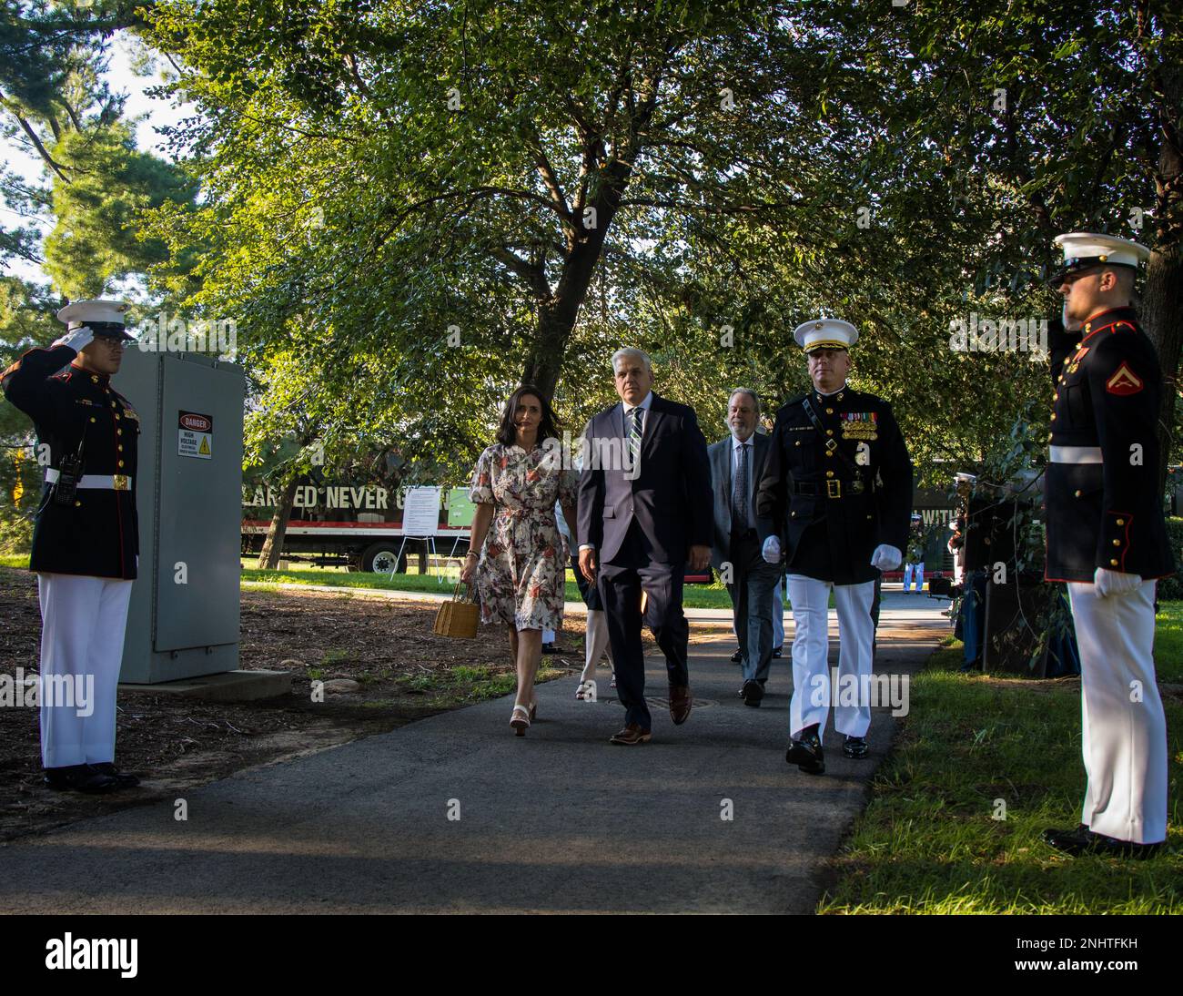 Marines with Marine Barracks Washington salute the official party ...