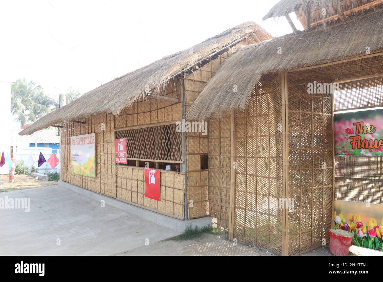 a Rattan Thatch Roof for resort on park Stock Photo - Alamy