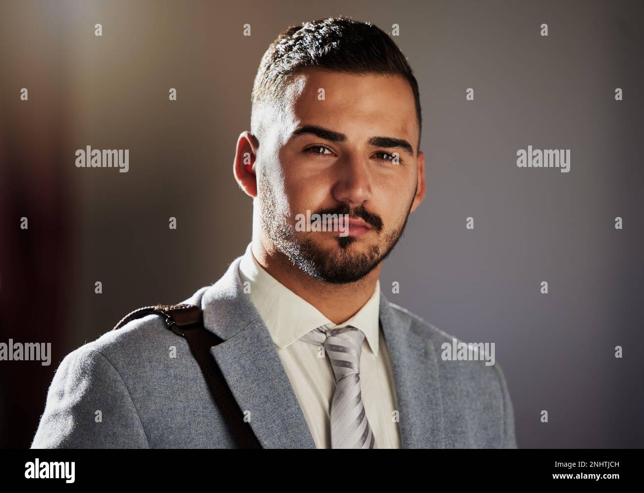 Portrait, businessman and serious law of a legal associate in office ...