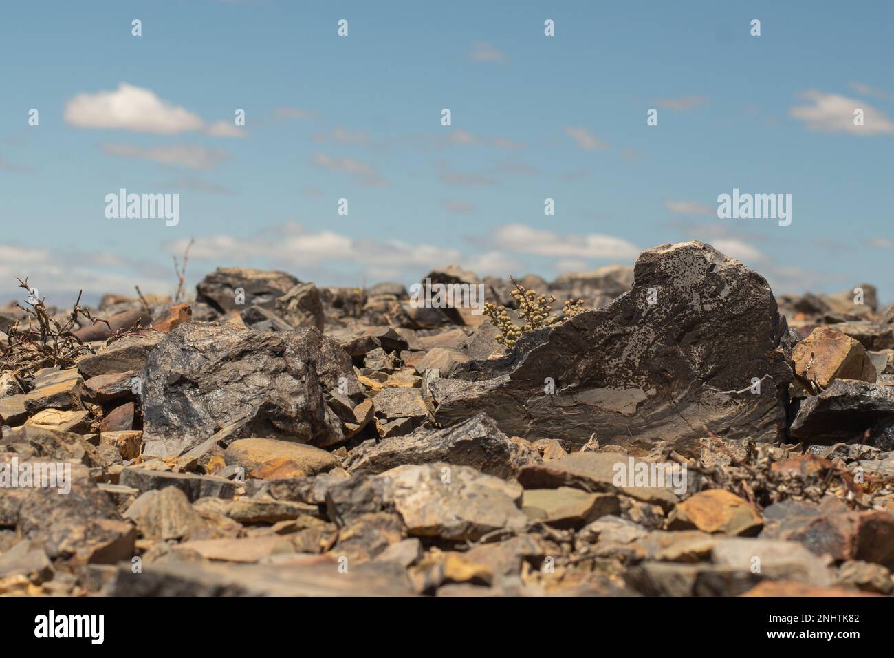 Close up of jagged rocks in an area of Tankwa Karoo between the Western ...