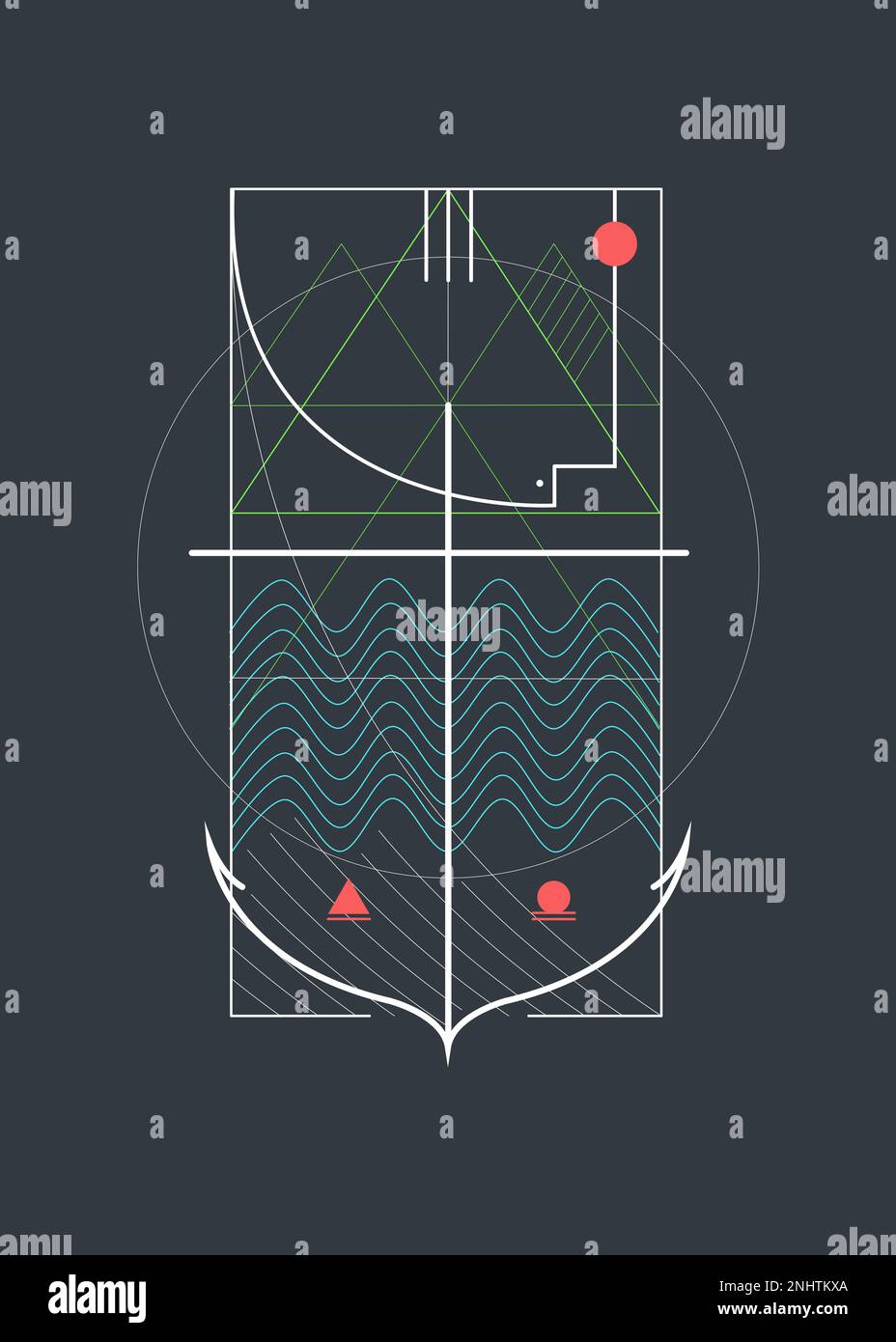 Hand drawn illustration or drawing of hope anchor Stock Photo - Alamy