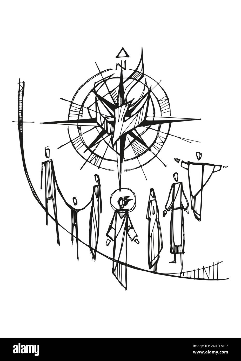 Hand drawn vector illustration or drawing of synod road Stock Photo - Alamy