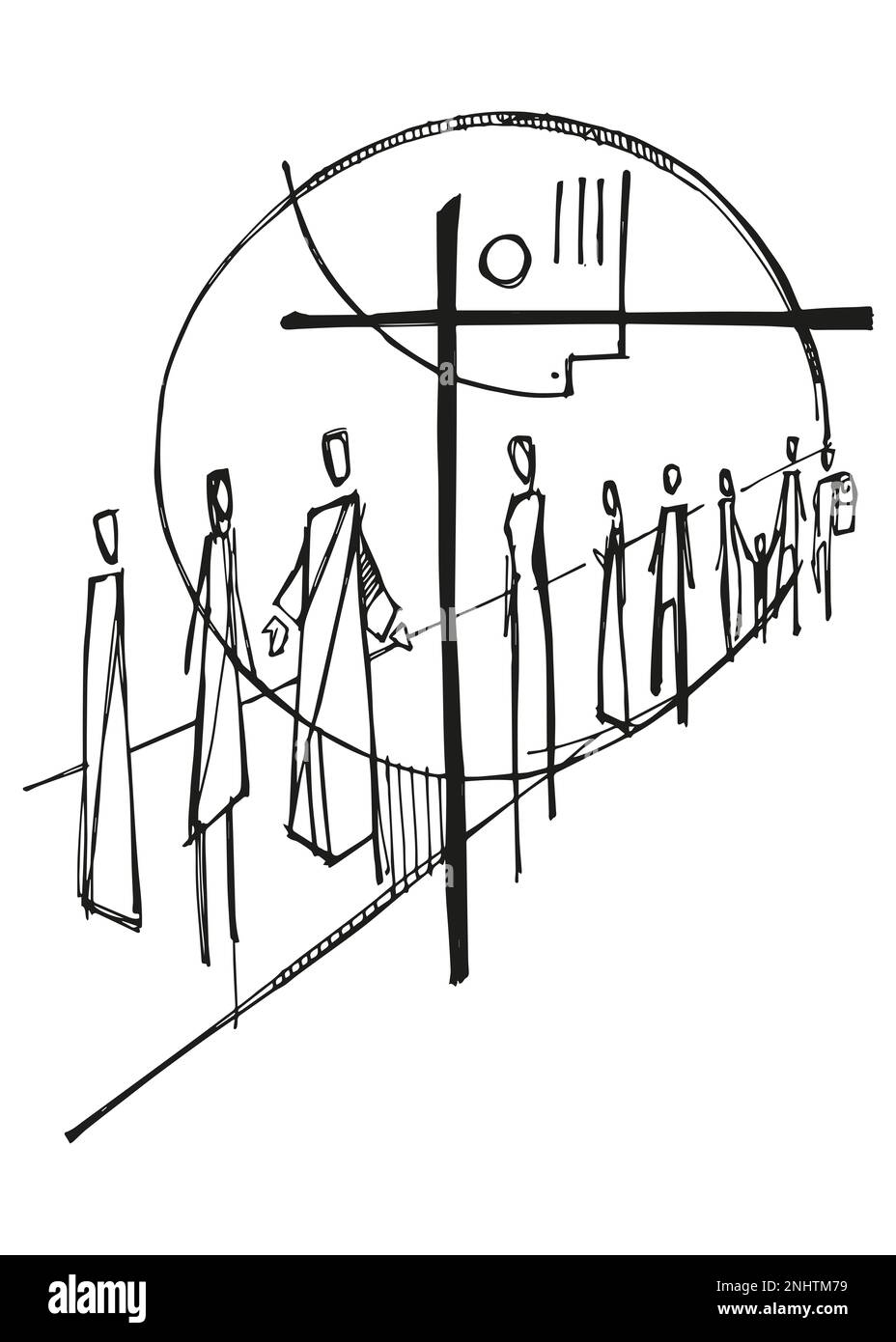 Hand drawn vector illustration or drawing of Community Stock Photo - Alamy