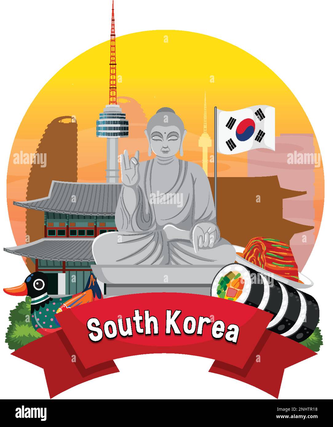 Korean element nation tradition symbol illustration Stock Vector Image ...