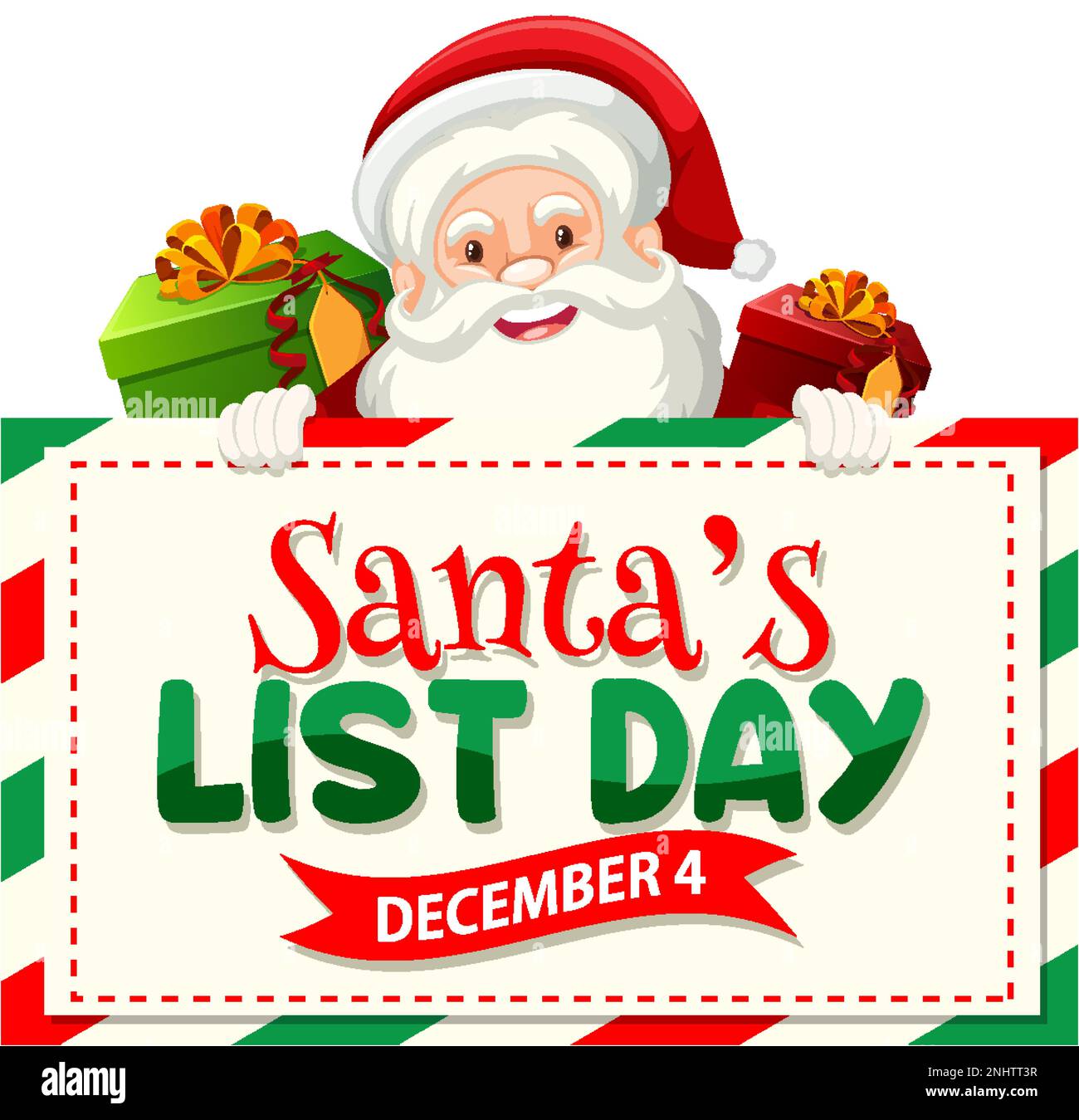 Santa's list day text banner design illustration Stock Vector Image ...