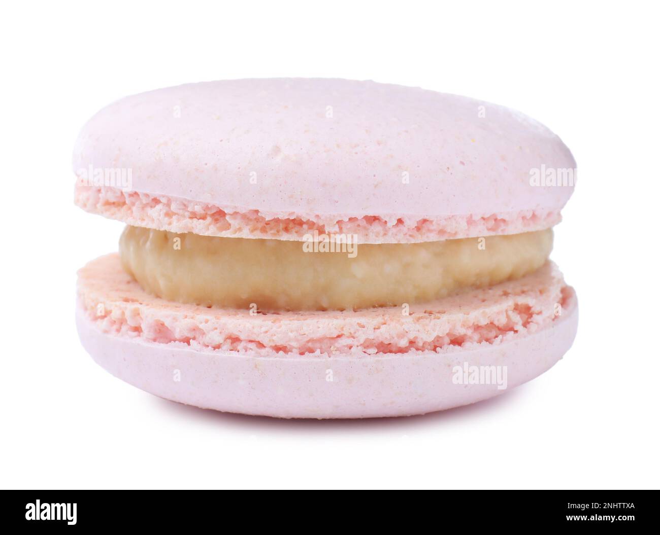 Pink macaron isolated on white. Delicious dessert Stock Photo - Alamy