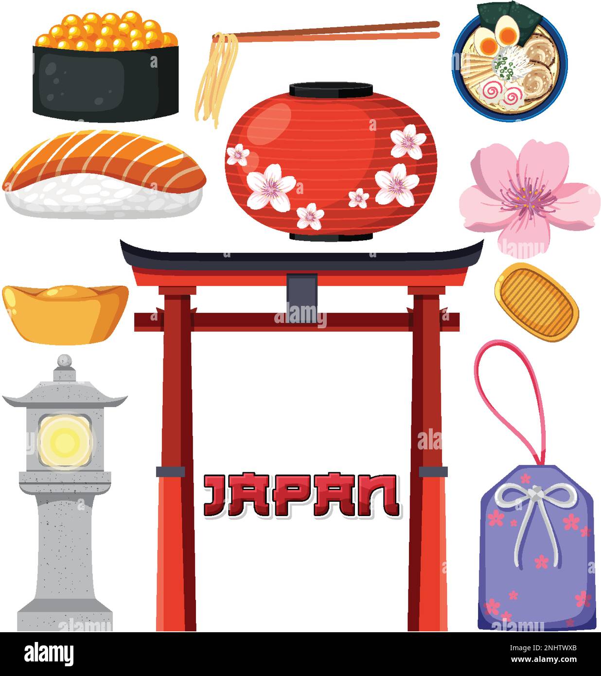 Japanese element nation tradition symbol illustration Stock Vector ...