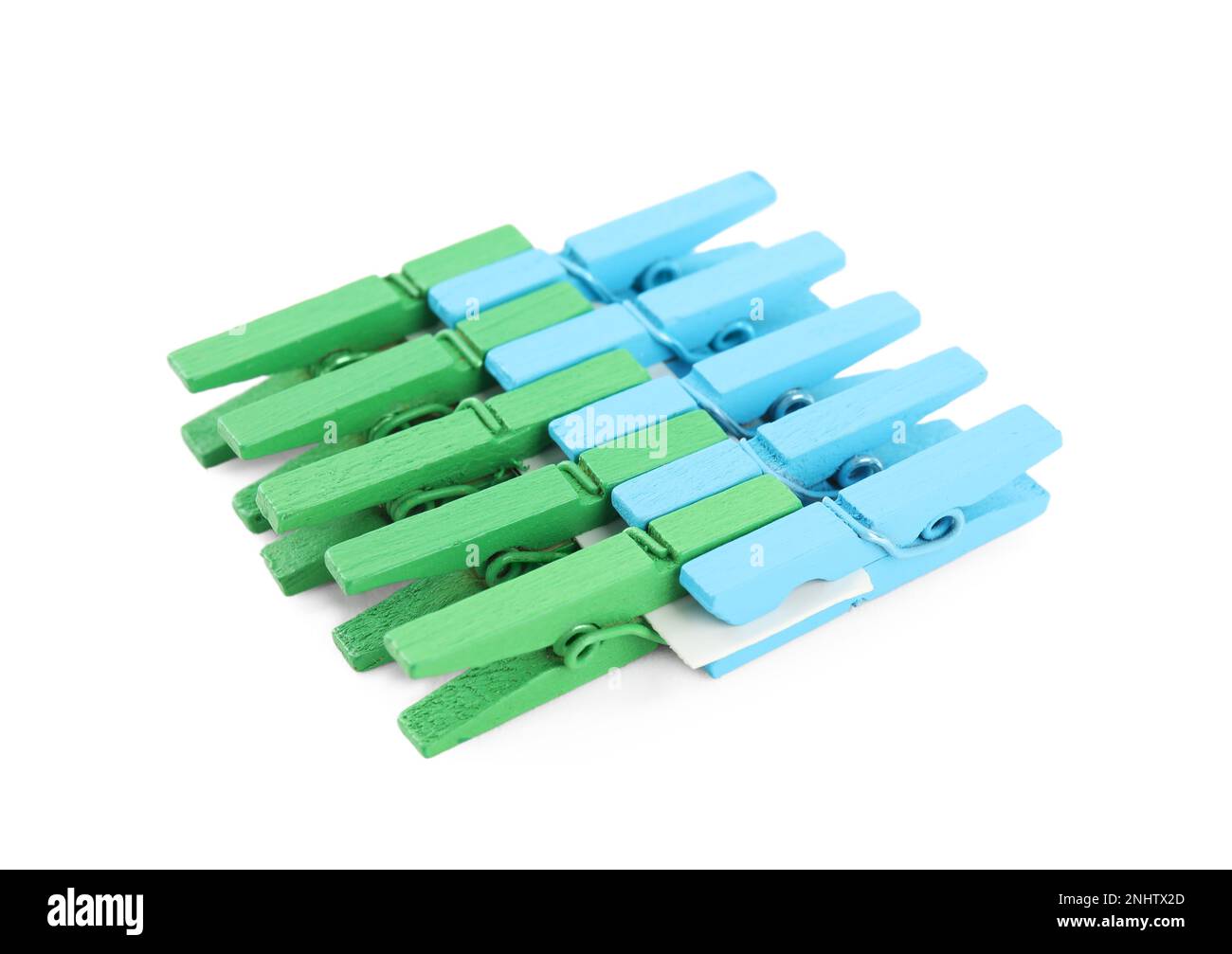 Set of colorful wooden clothespins on white background Stock Photo - Alamy