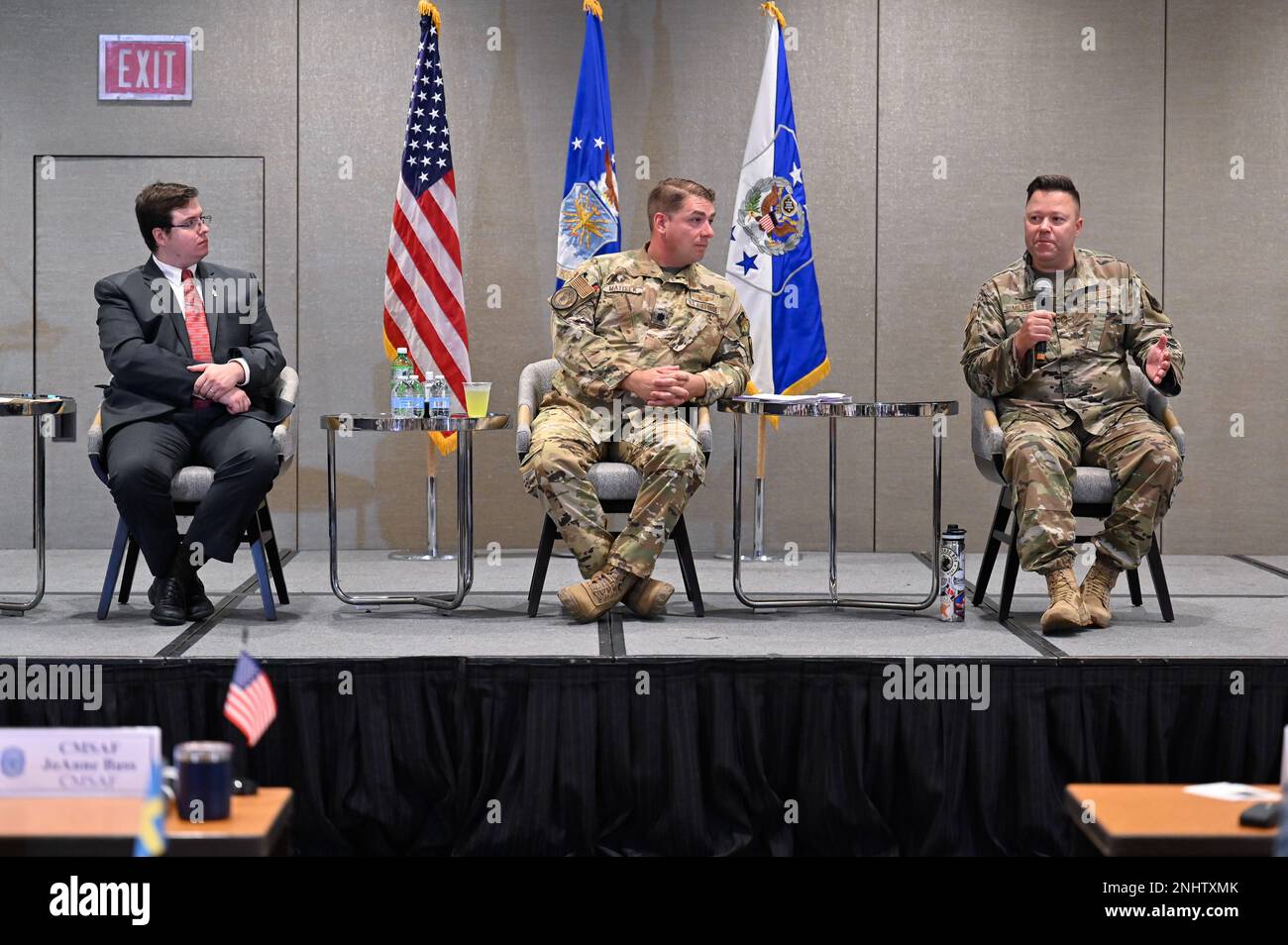 Chief Master Sgt. Clinton Miller speaks during the Senior Enlisted ...