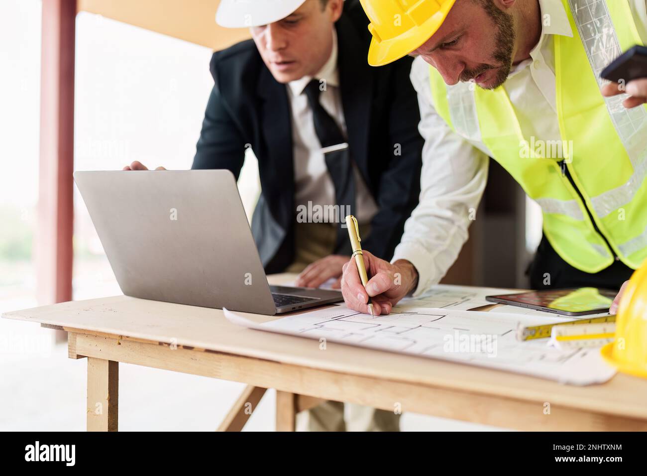 Civil Construction team working at renovate construction site ...