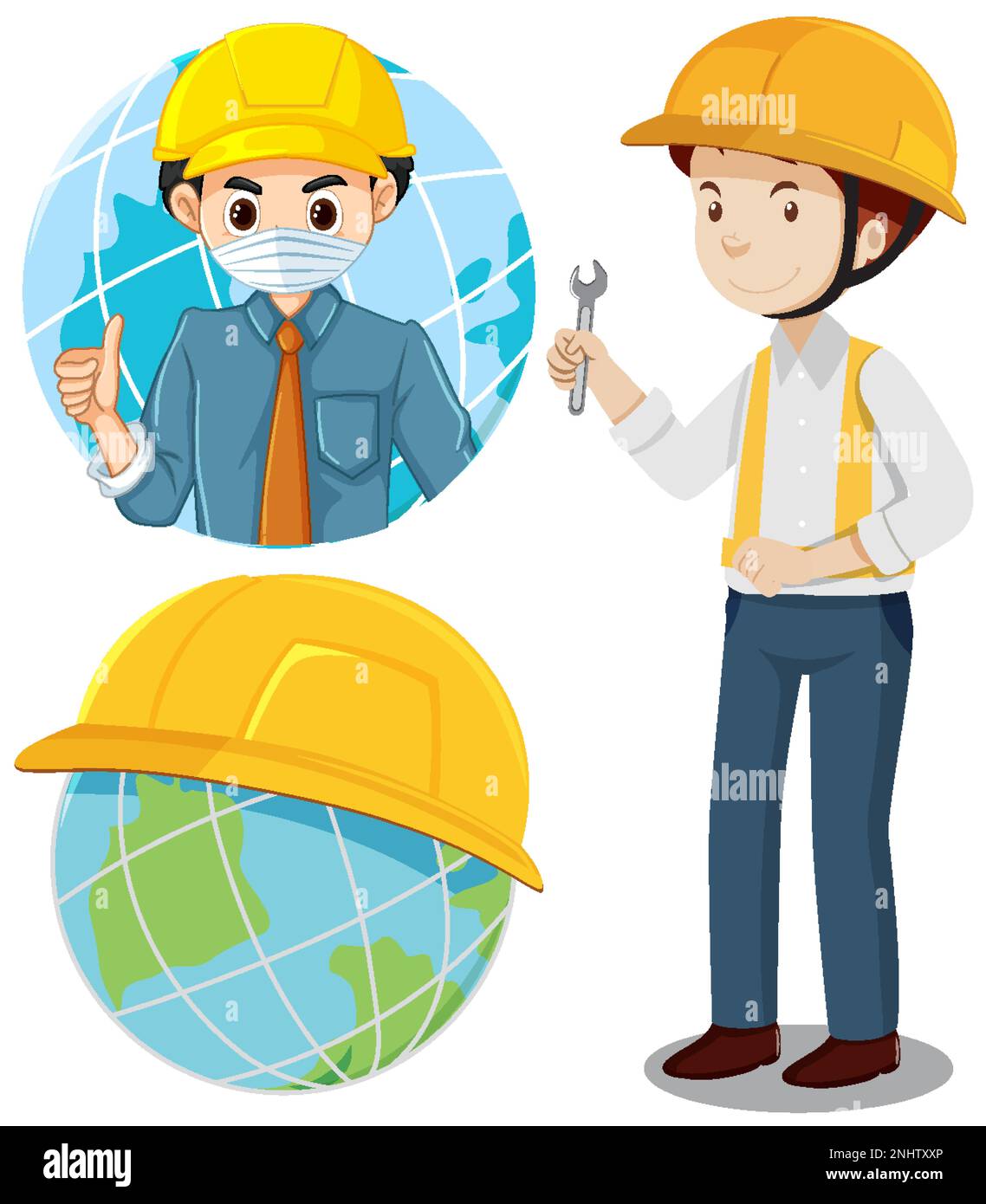 Technician and engineers collection illustration Stock Vector Image ...