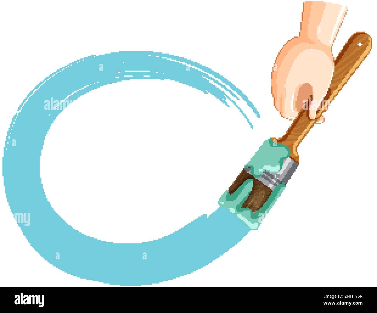 Paint brush with brush stroke circle illustration Stock Vector Image ...