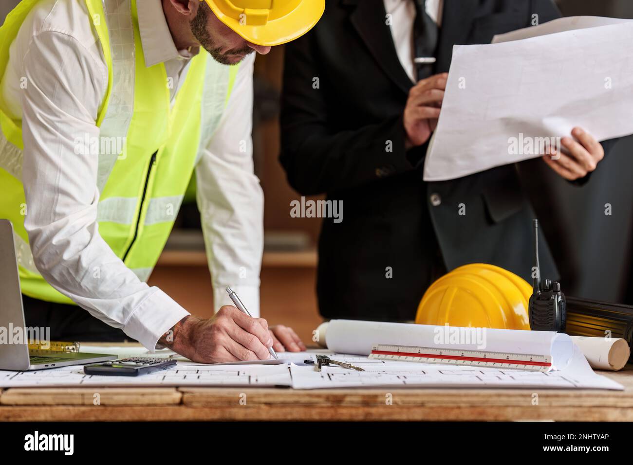 Civil Construction team working at renovate construction site ...