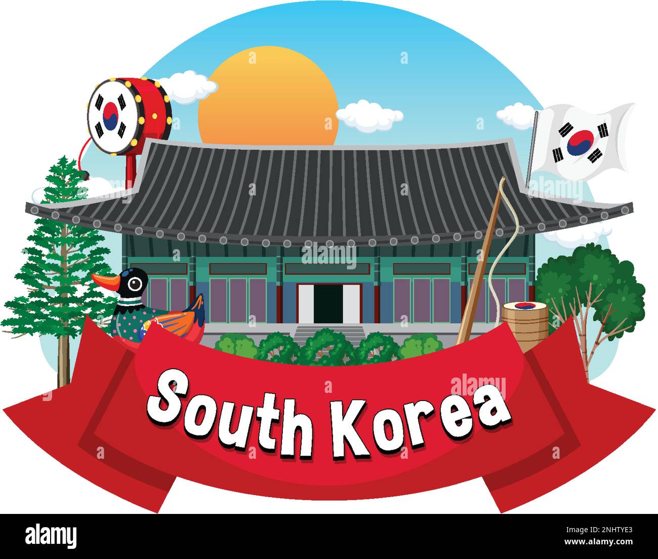 Korean element nation tradition symbol illustration Stock Vector Image ...