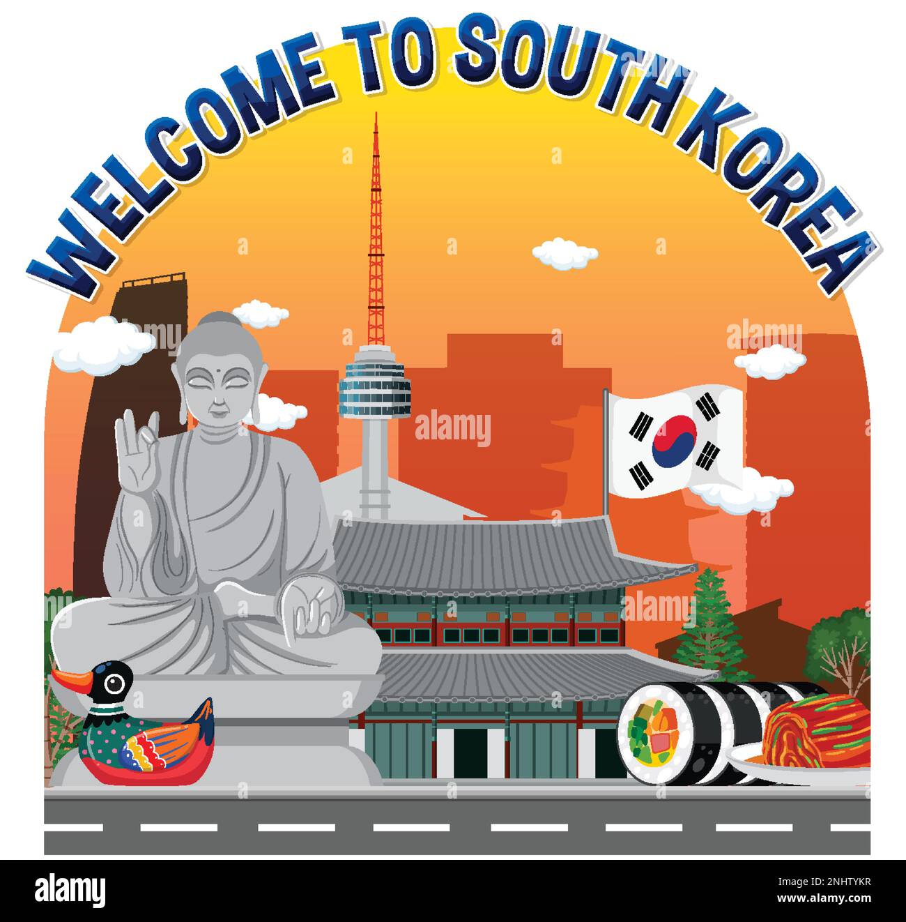 Korean element nation tradition symbol illustration Stock Vector Image ...