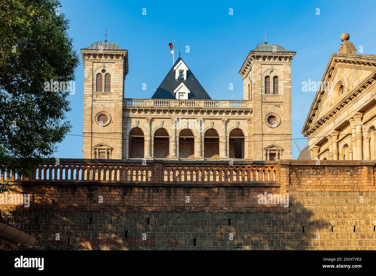 Rova of Antananarivo, back view to Queen's Palace, historic royal ...