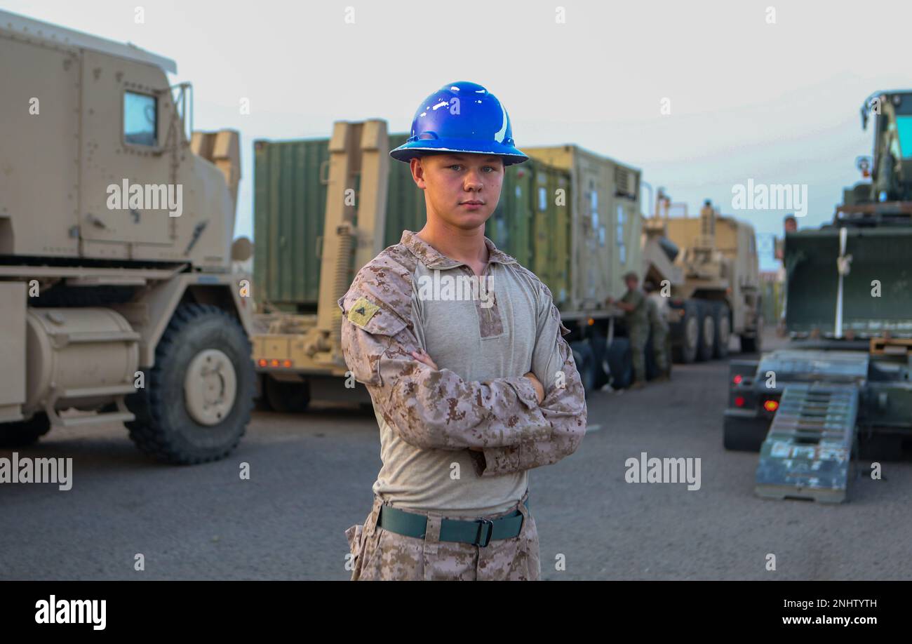 U.S. Marine Corps Lance Cpl. Trayce Pedley, an engineer equipment ...