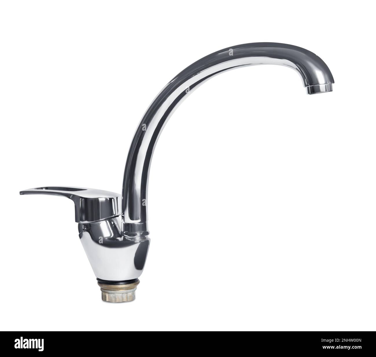 Single handle water tap isolated on white Stock Photo - Alamy
