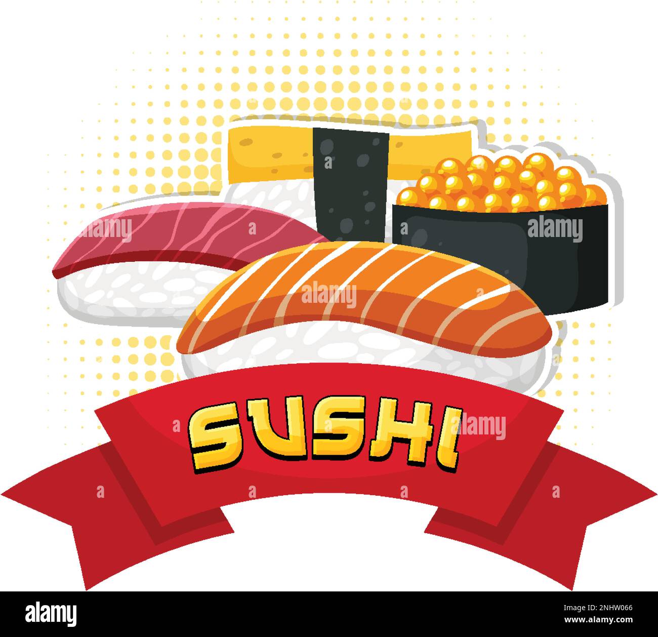 Sushi Japanese nation tradition food symbol illustration Stock Vector ...