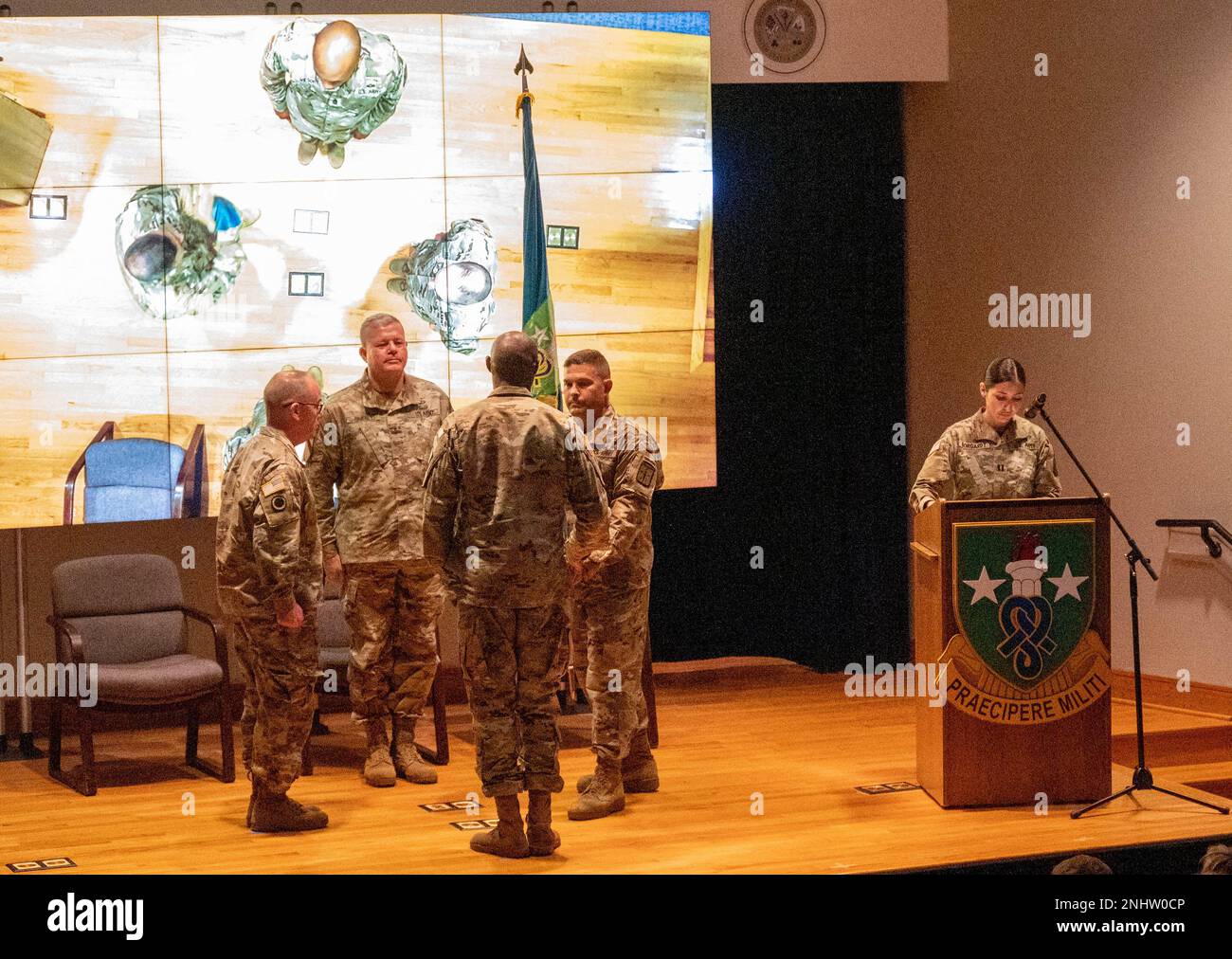 Col. Jason T. Edwards, right, passes the Soldier Support Institute ...