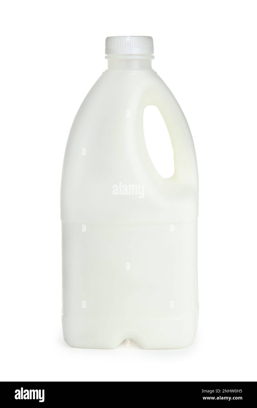 Gallon bottle of milk isolated on white Stock Photo - Alamy