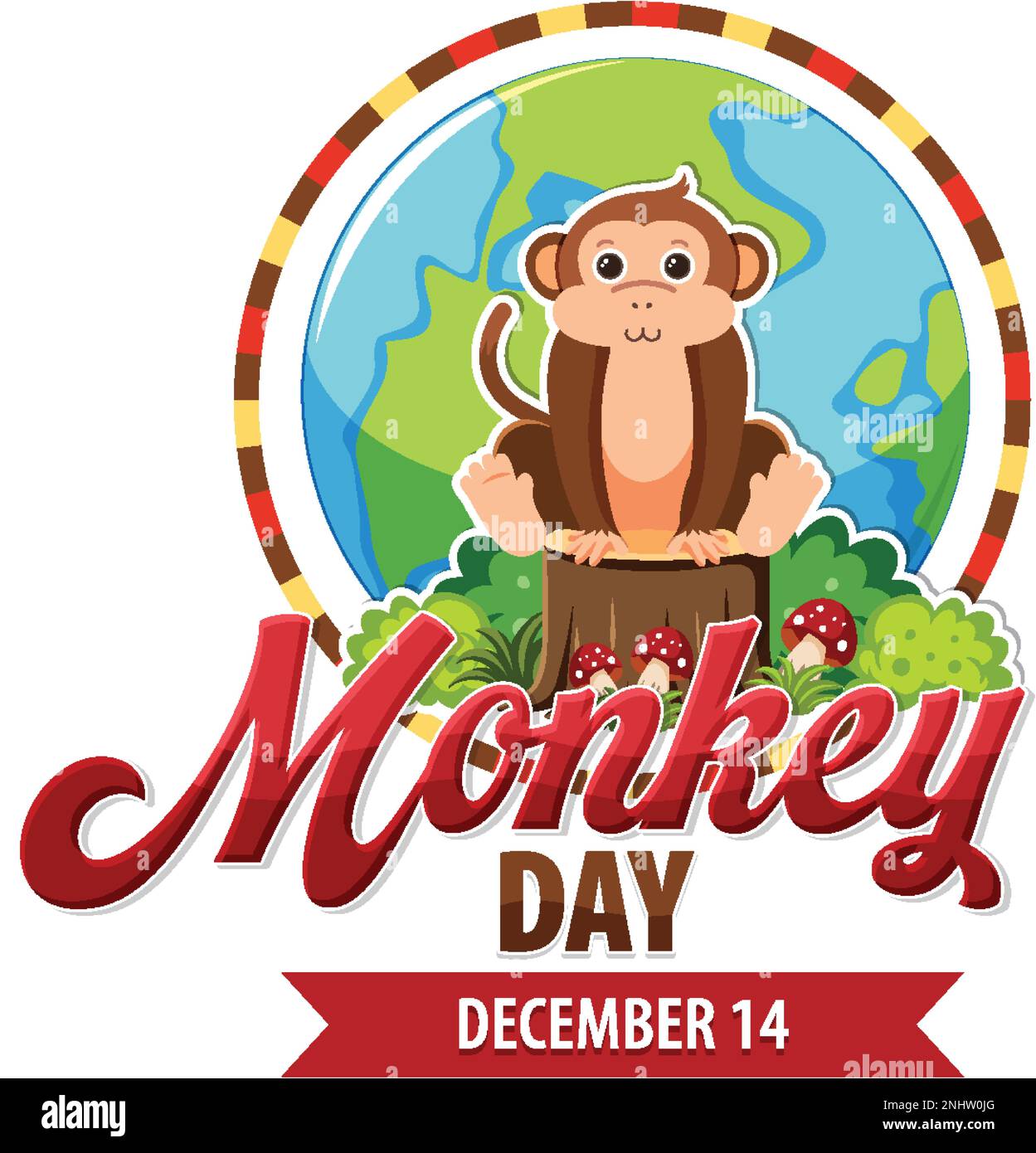 Monkey day text banner design illustration Stock Vector Image & Art - Alamy
