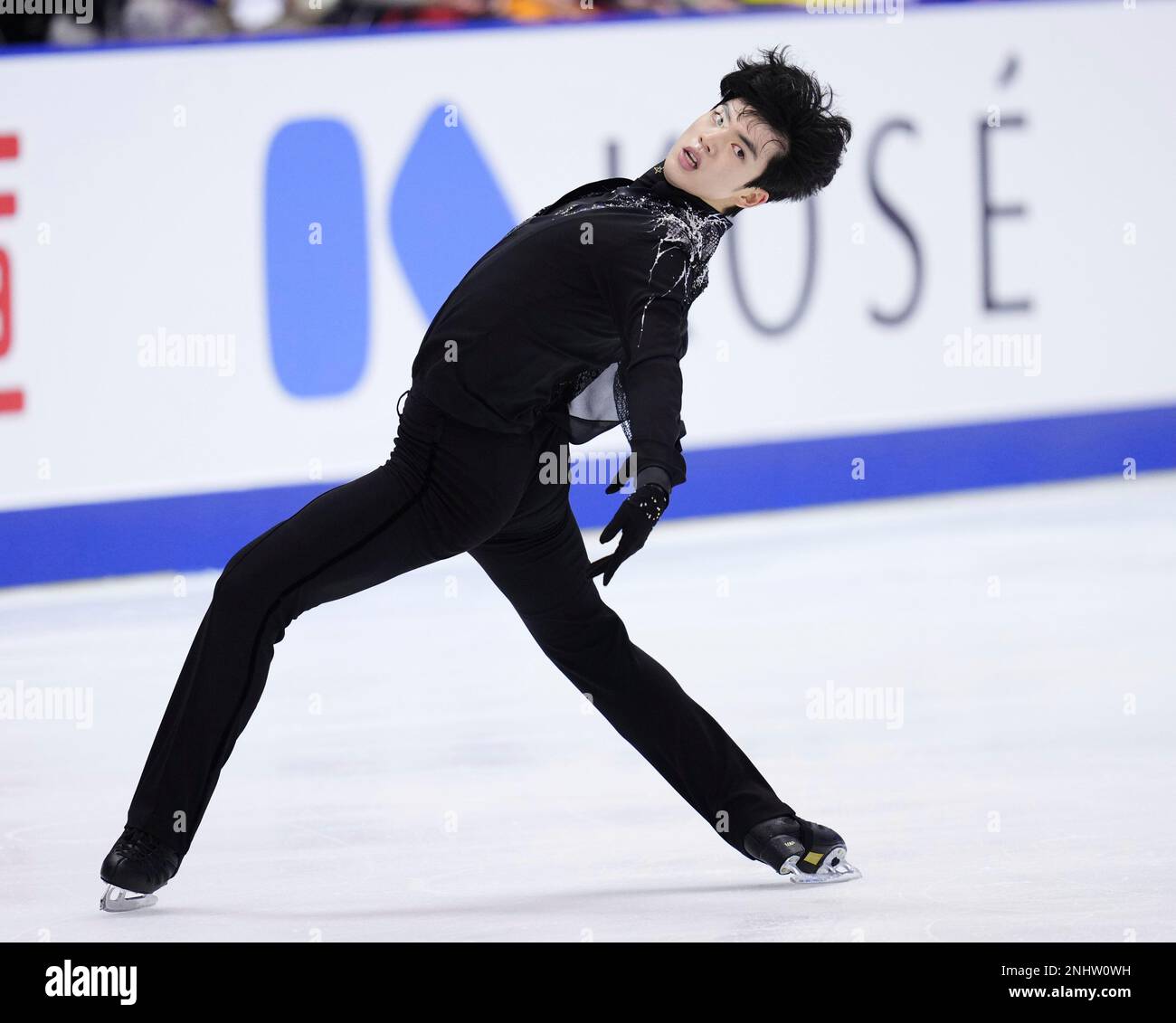 Junhwan CHA of South Korea competes during men's free skating of the ...