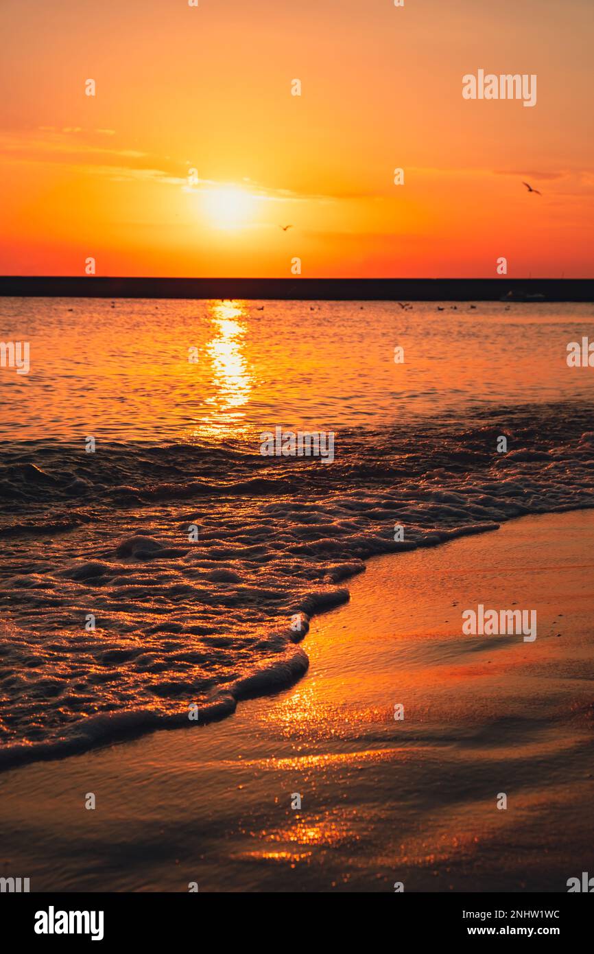 Yellow sun coming out of the sea hi-res stock photography and images ...