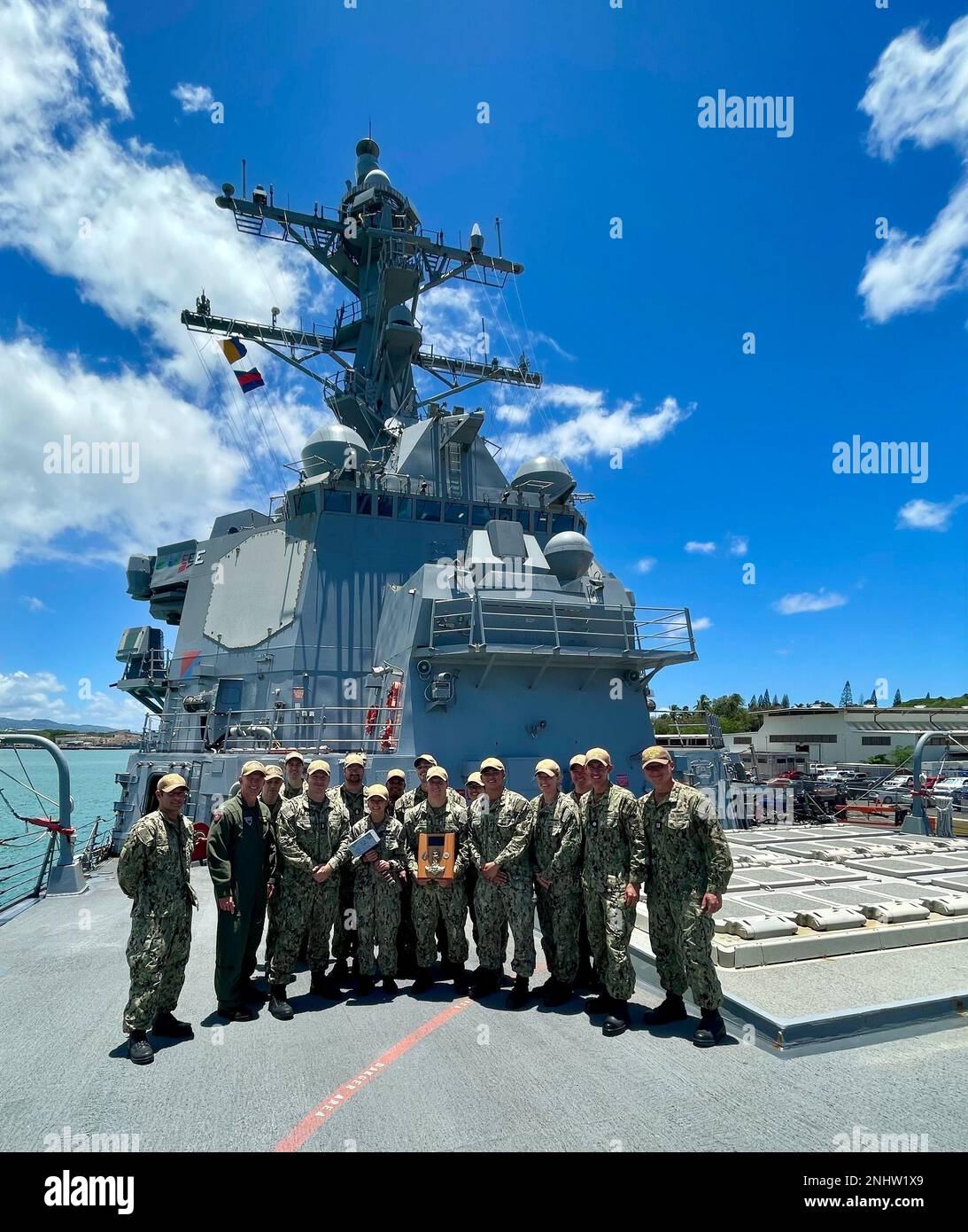 PEARL HARBOR (August 2, 2022) Sailors pose with Rear Adm. J.T. Anderson, Commander, Carrier ...