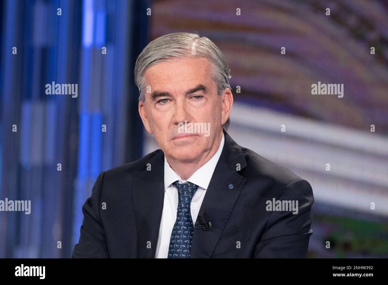 Marco Granelli during the Porta a Porta broadcast on Rai 1 at the Rai ...