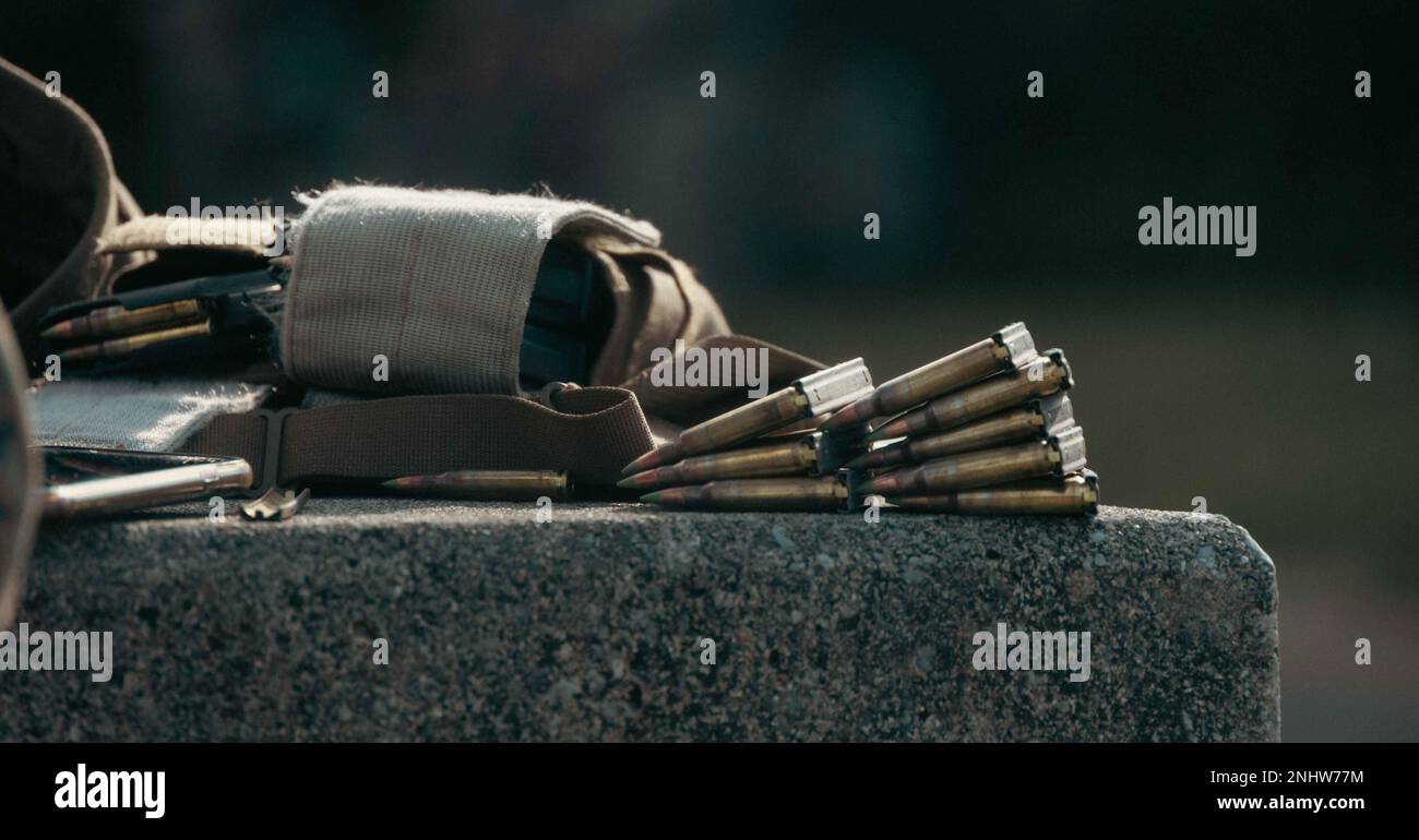 U.S. Marines participating in the Annual Rifle Qualification use ...