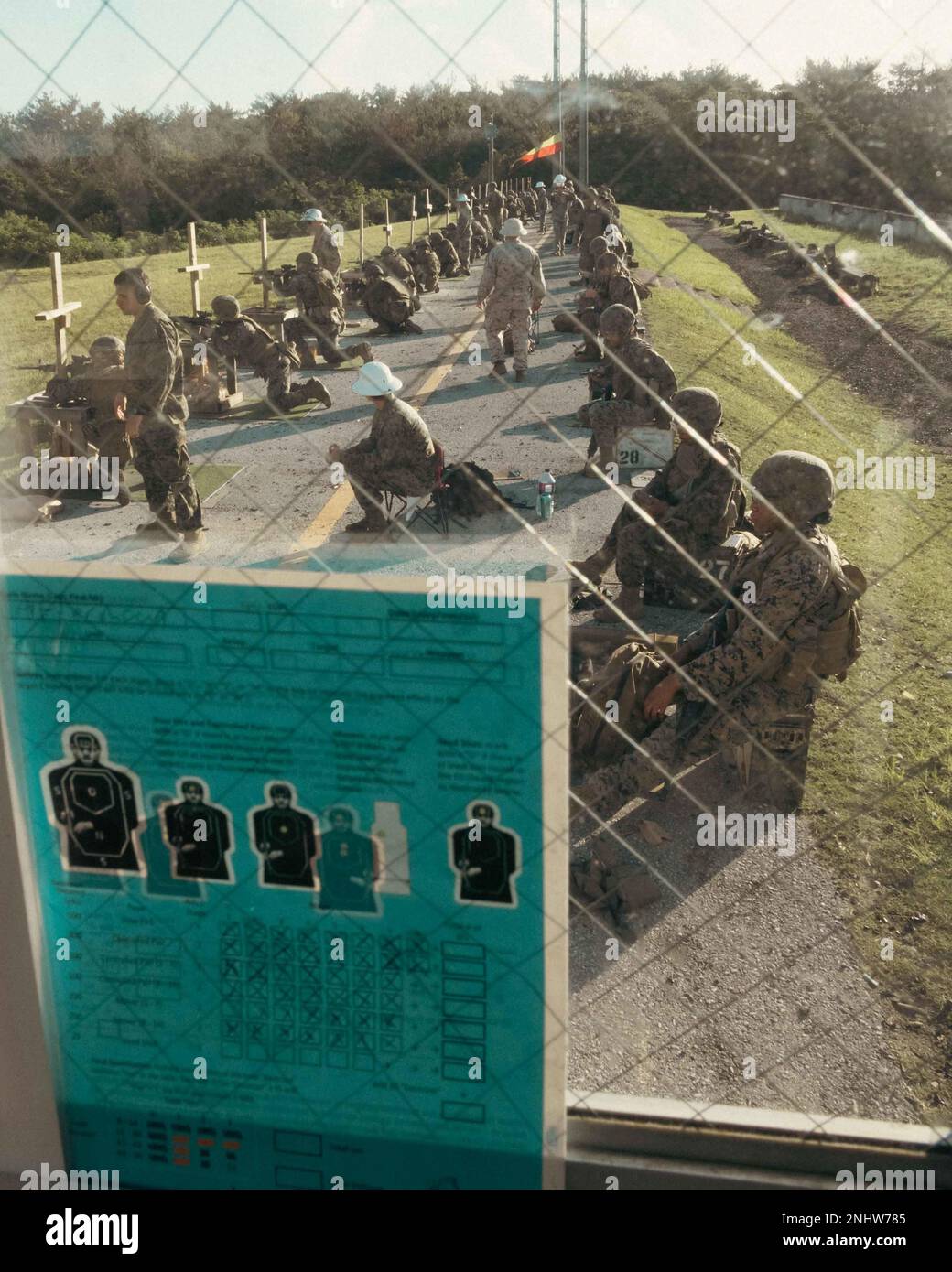 U.S. Marines fire from the 200-yard line during the Annual Rifle ...