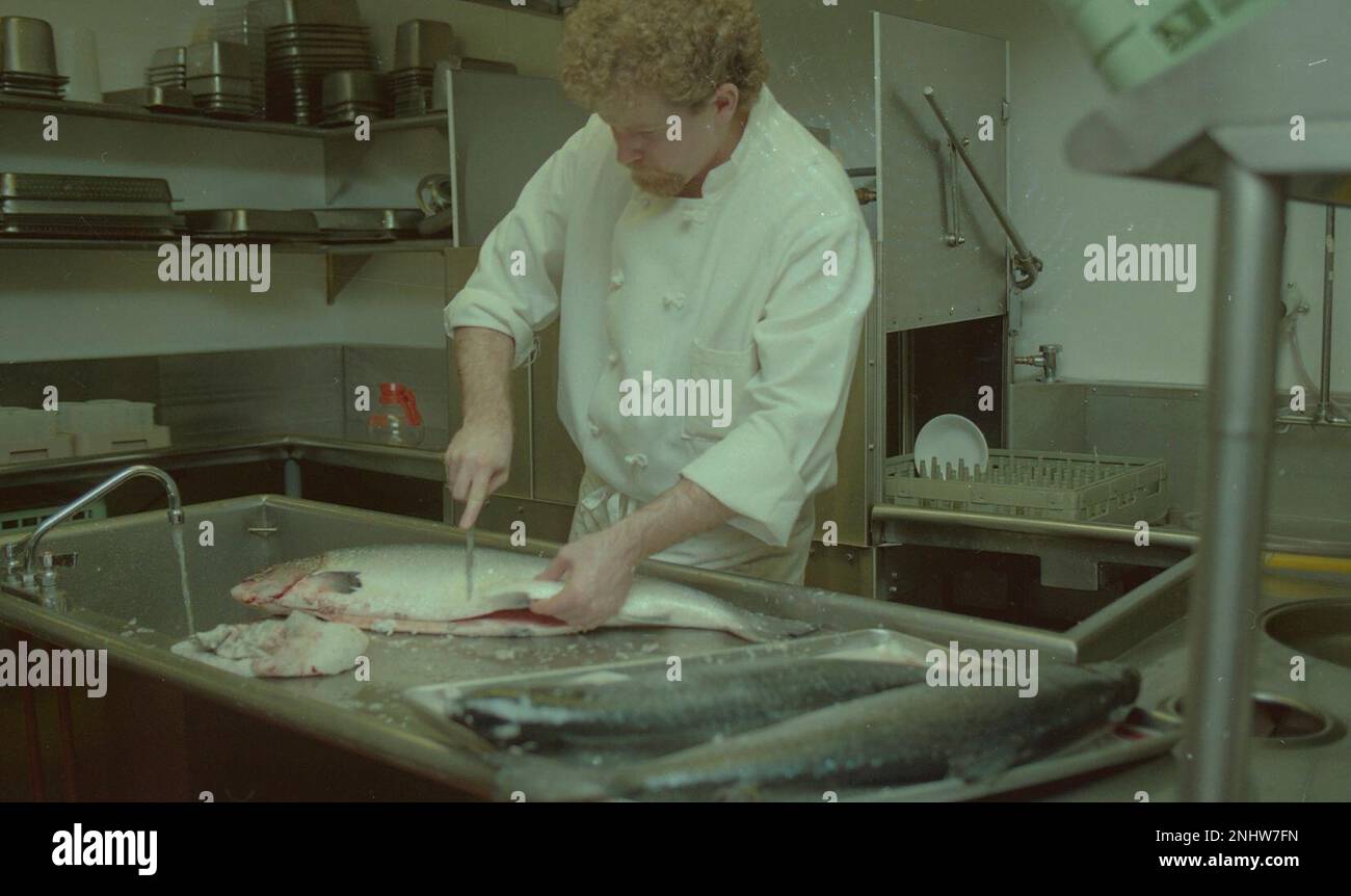 One of George Morrone's chefs at Aqua restaurant Photos shot 09/13/1991 ...