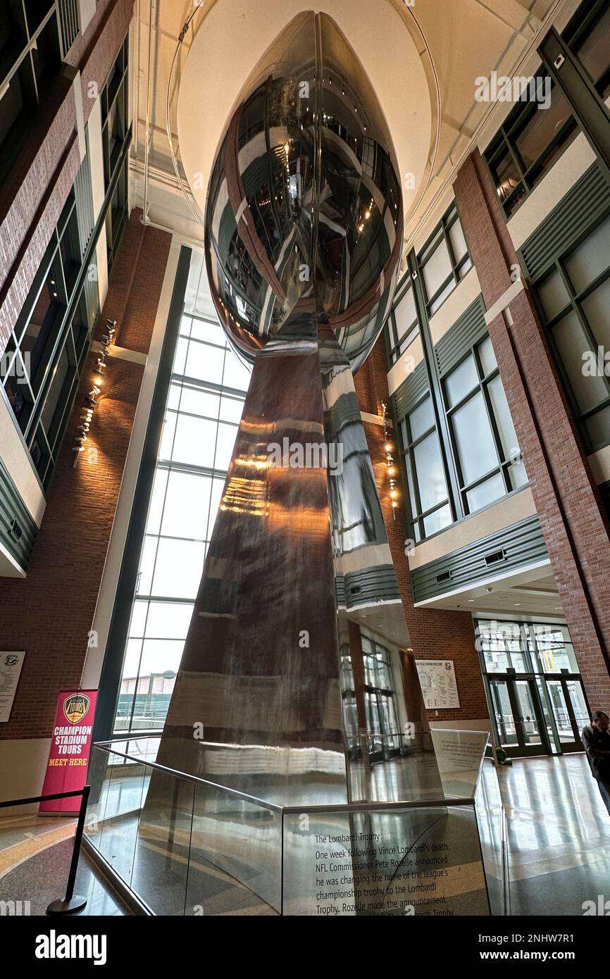 A general overall view of 50-foot replica Super Bowl Vince Lombardi ...