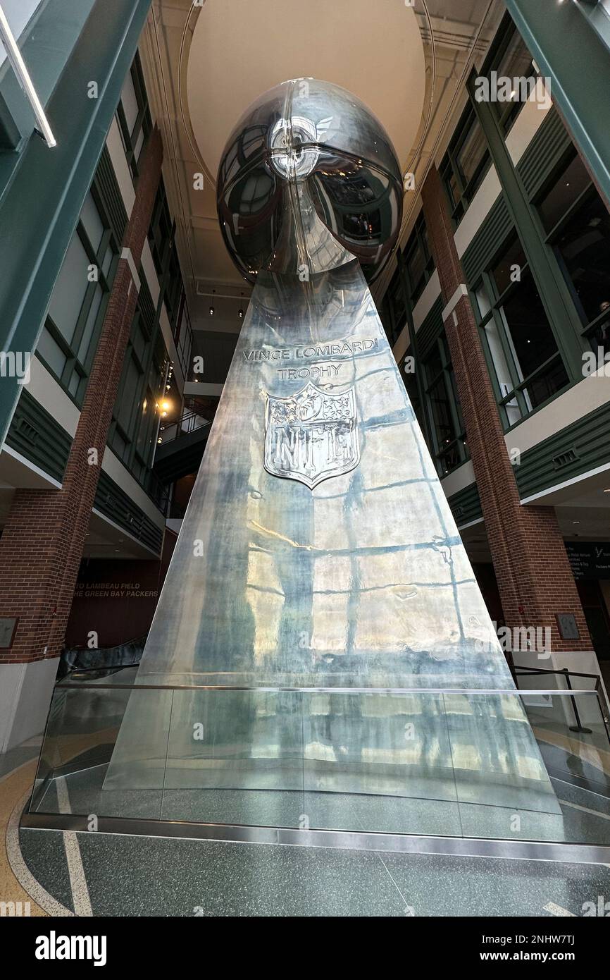 A general overall view of 50-foot replica Super Bowl Vince Lombardi ...