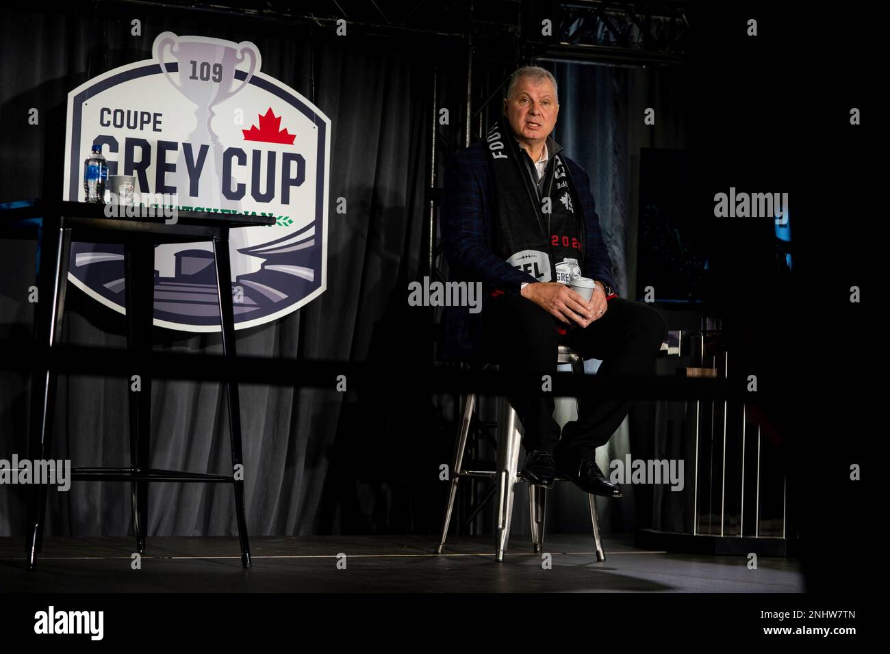 CFL commissioner Randy Ambrosie answers a reporter's question during ...