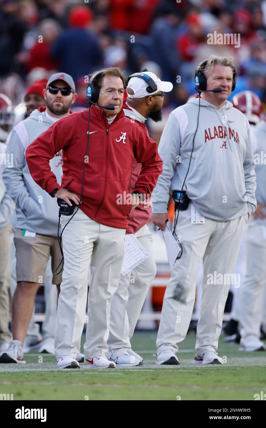 OXFORD, MS - NOVEMBER 12: Alabama Crimson Tide head coach Nick Saban ...