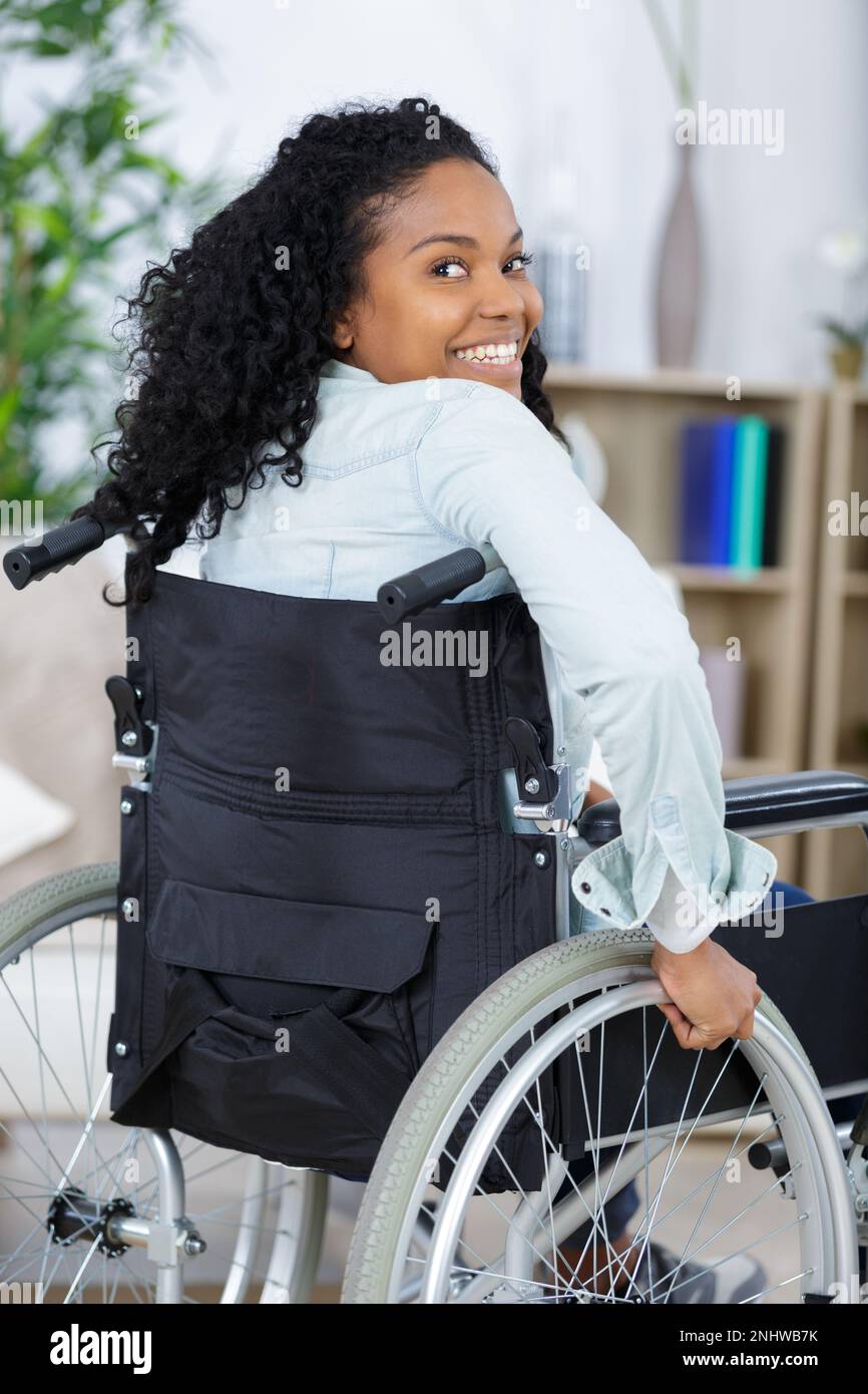 woman patient feel happy on wheelchair Stock Photo - Alamy