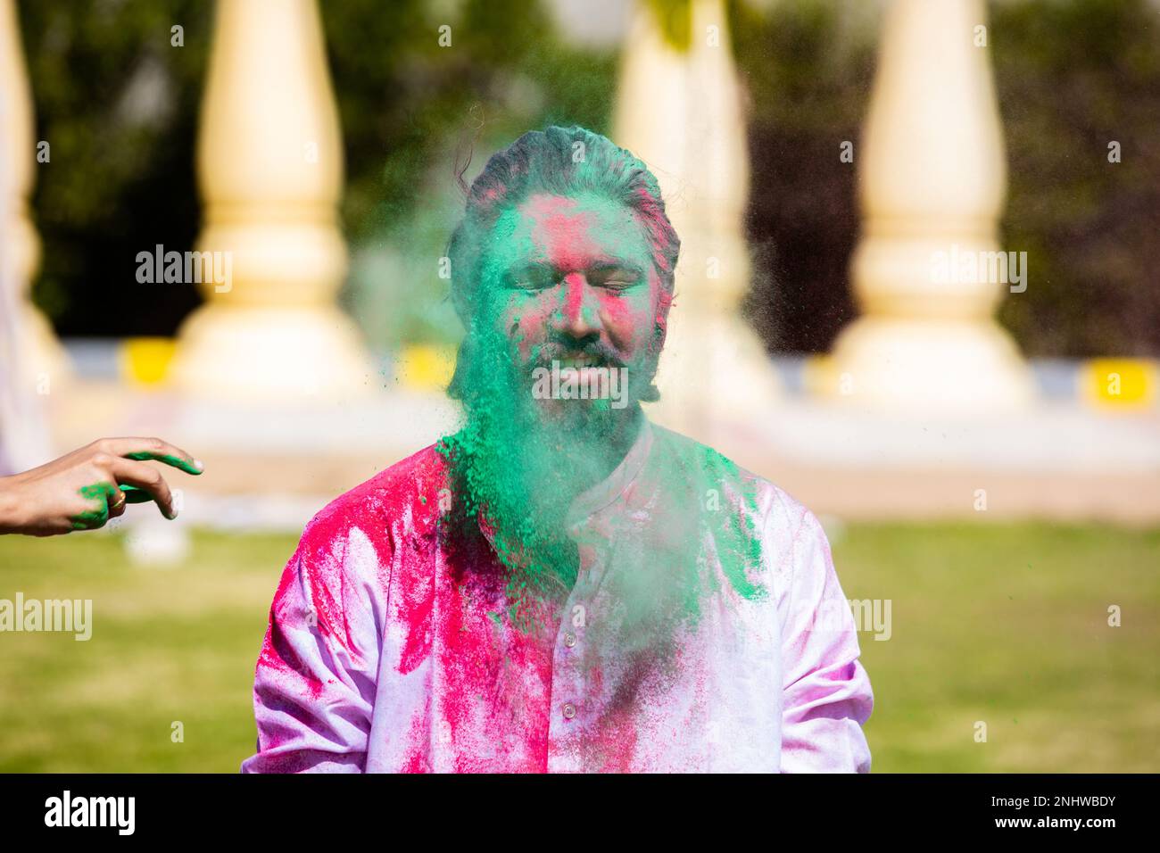 Indian man at holi festival hi-res stock photography and images - Alamy