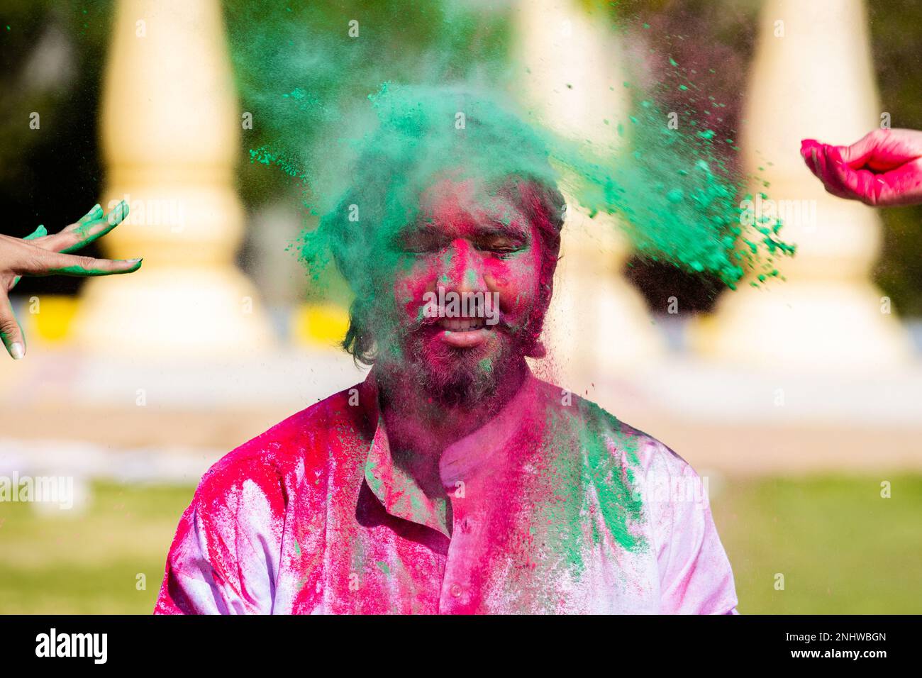Indian man at holi festival hi-res stock photography and images - Alamy