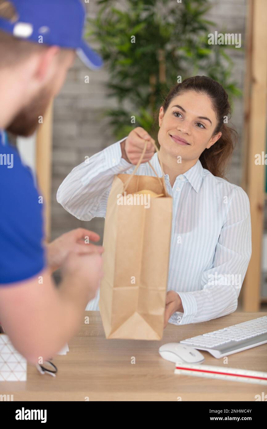 Lunch delivered office hi-res stock photography and images - Alamy