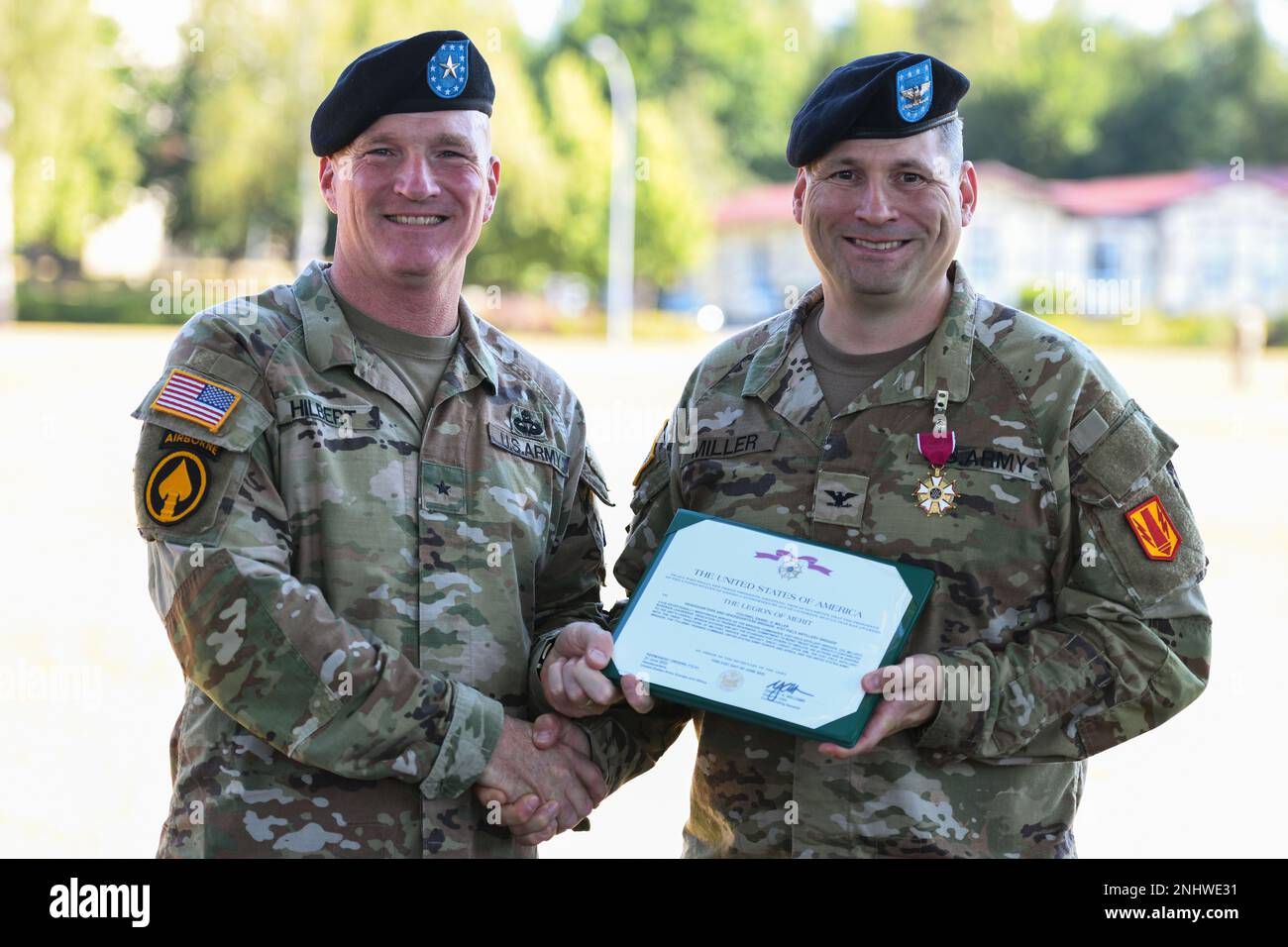 U.S. Army Brig. Gen. Joseph Hilbert, left, Commanding General of 7th ...