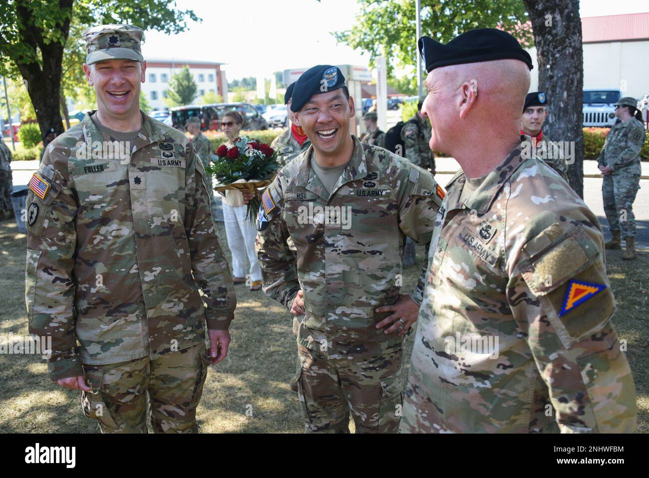U.S. Army Col. Wilbur Hsu, center, incoming commander of 41st Field ...