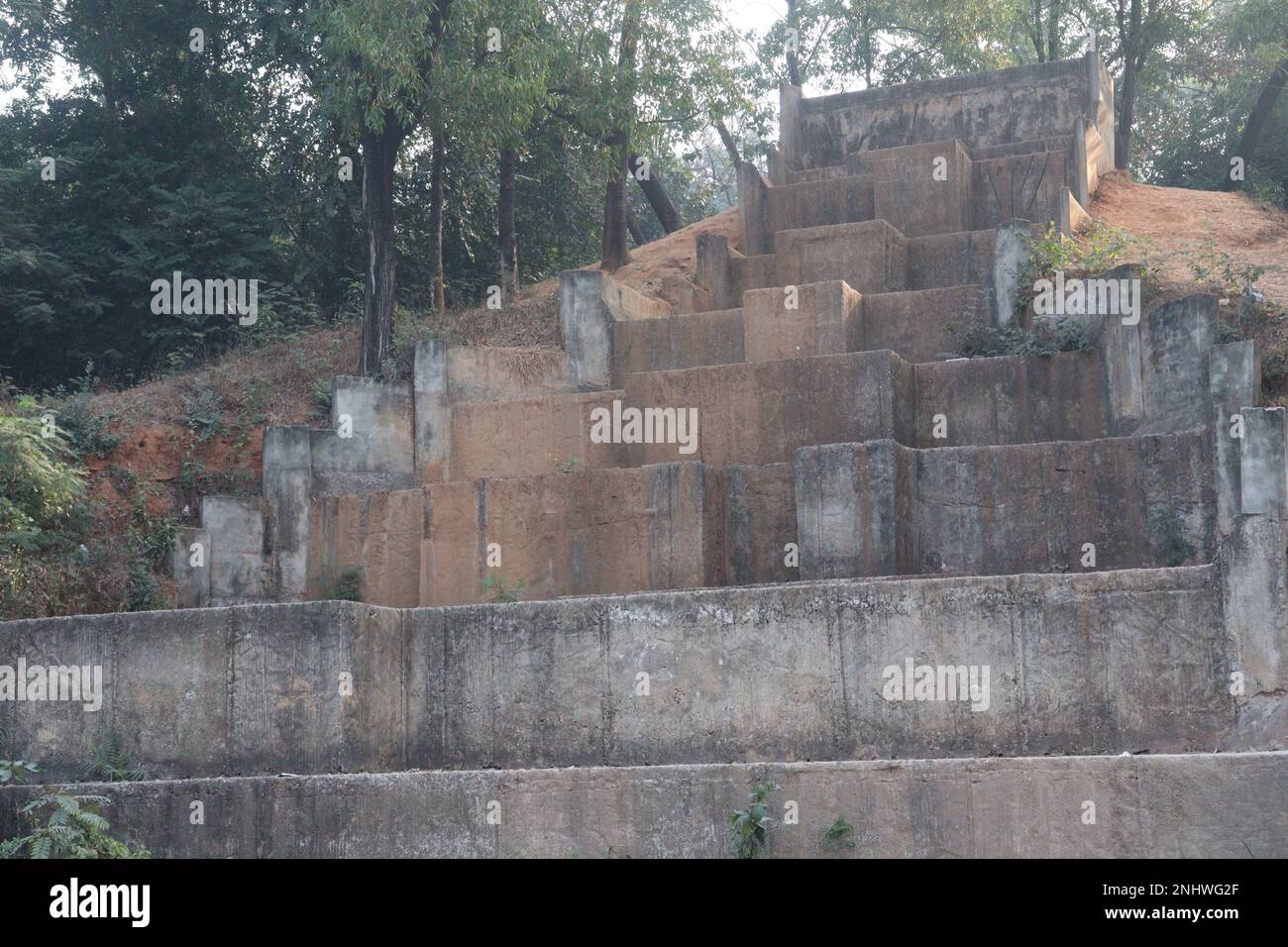 Man-made waterfall stairs on park for tourist Stock Photo - Alamy