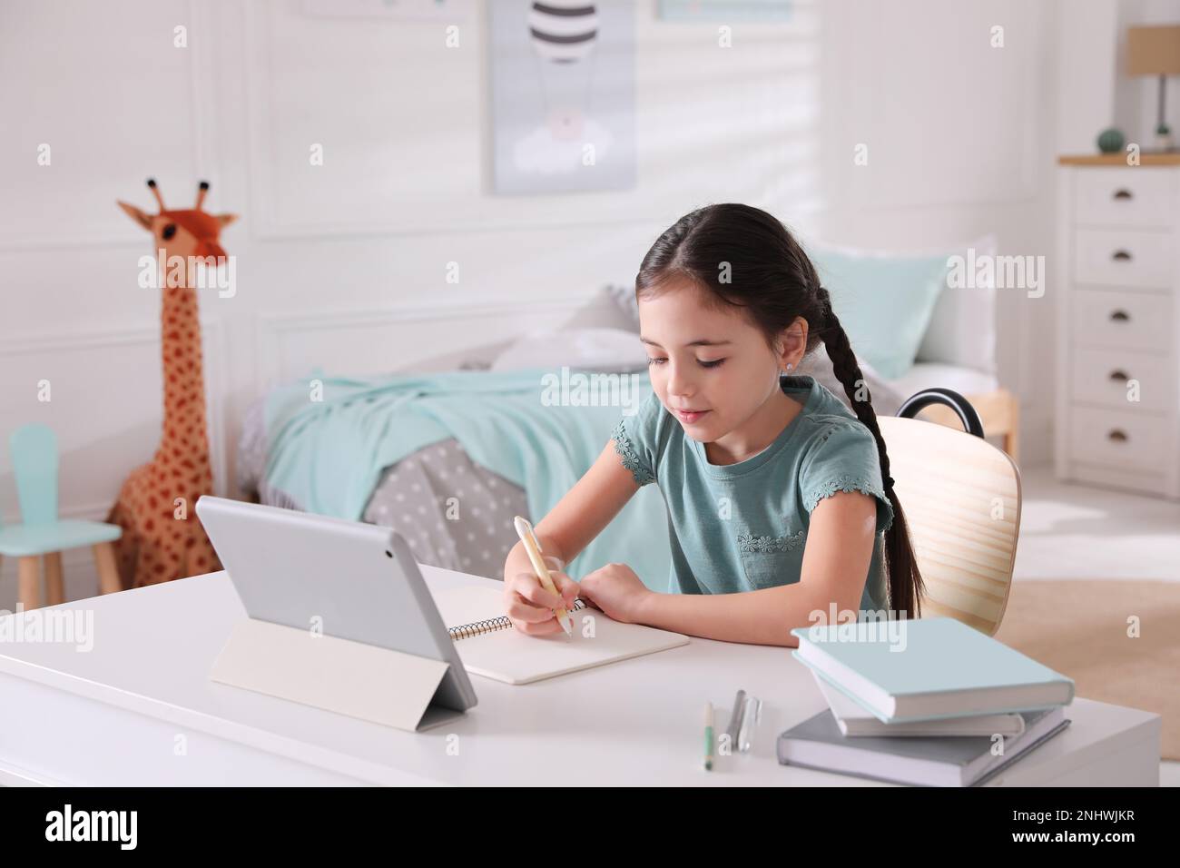 Bedroom with study table hi-res stock photography and images - Alamy
