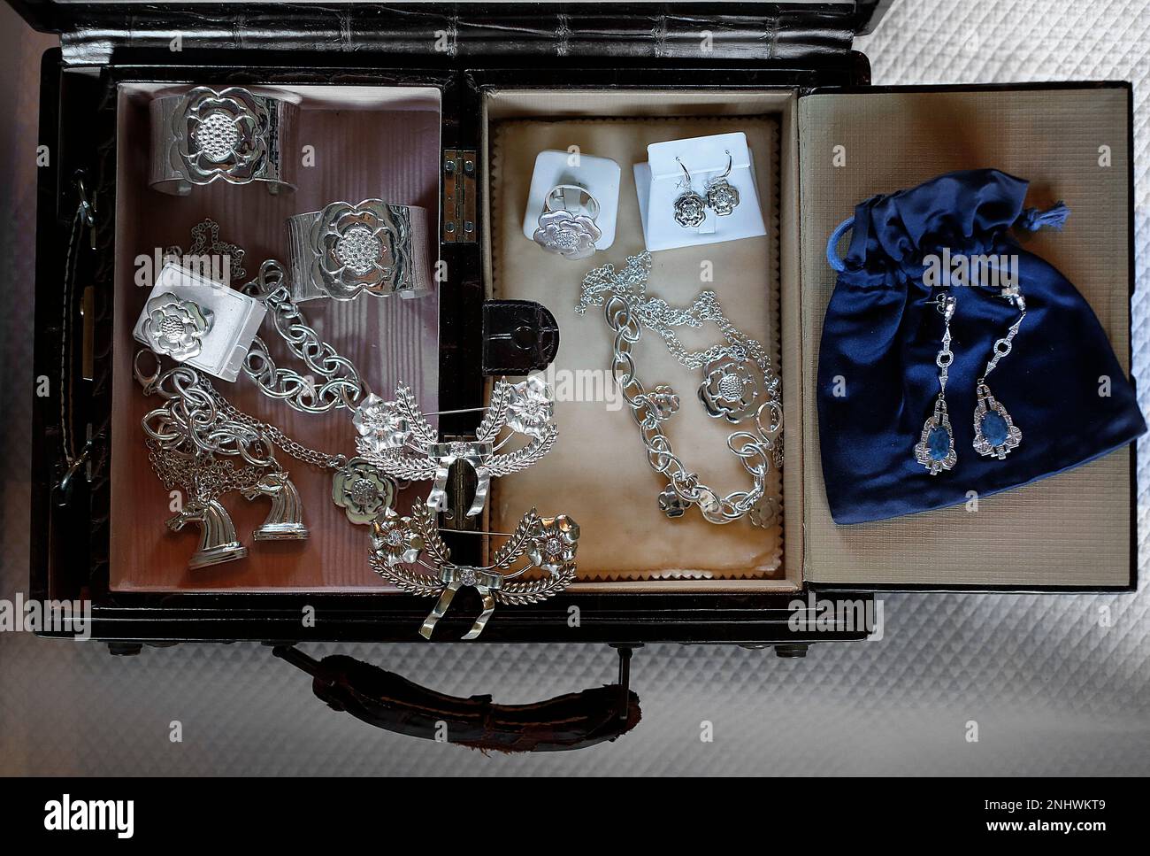 Bouvier Beale and his wife Eva Beale show the "Grey Gardens" jewelry ...