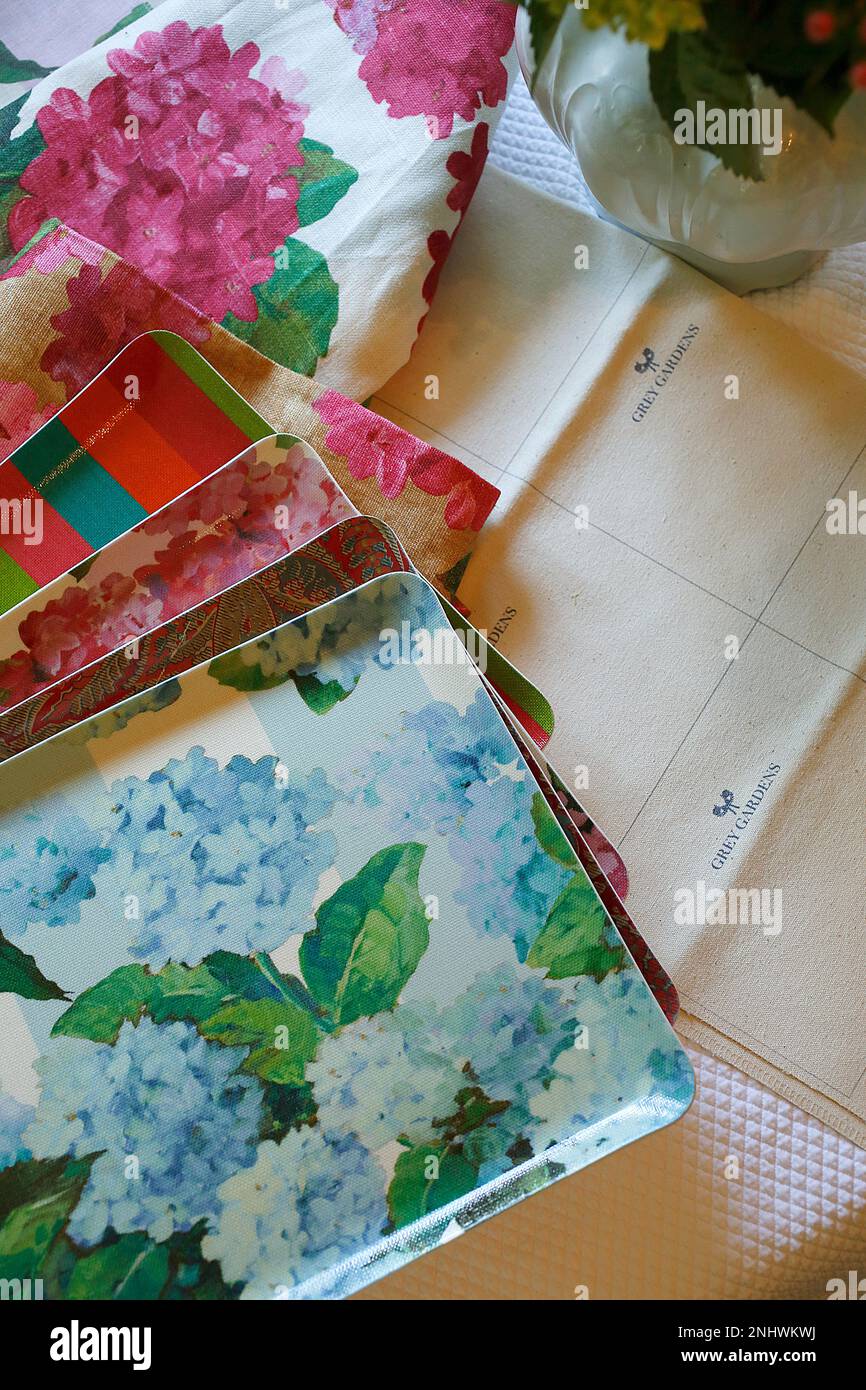 Fabric and designs from the "Grey Gardens" collection seen on the ...