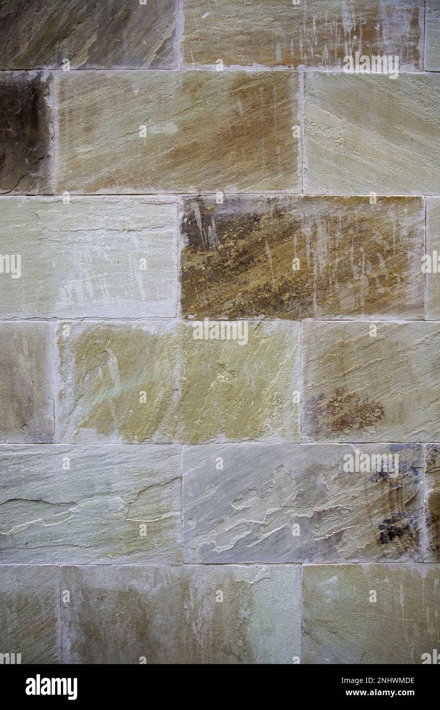 Detail of wall covered and decorated with natural stone, architecture ...