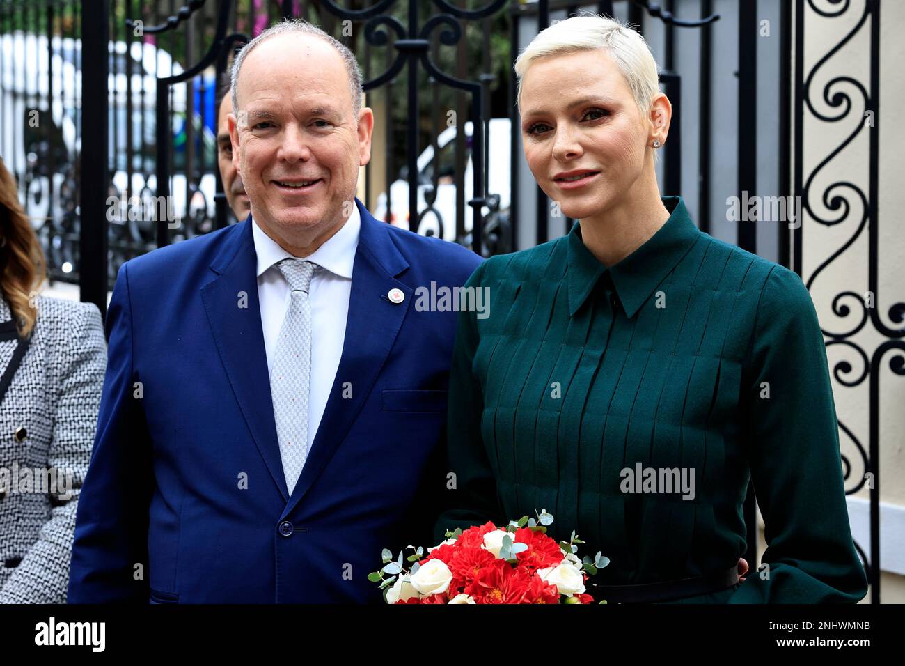 Prince Albert II of Monaco and Princess Charlene of Monaco arrive at a ...
